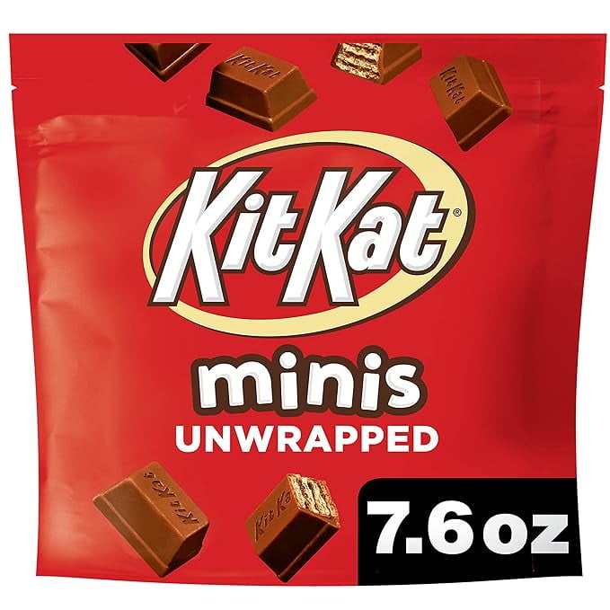 KIT KAT Minis Unwrapped Milk Chocolate Wafer Candy Bag, 7.6 oz ...