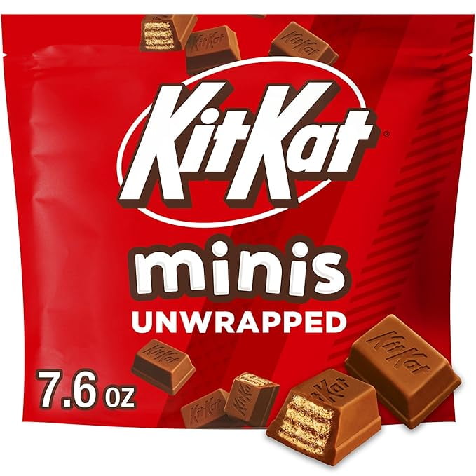 KIT KAT Minis Unwrapped Milk Chocolate Wafer Candy Bag, 7.6 oz ...