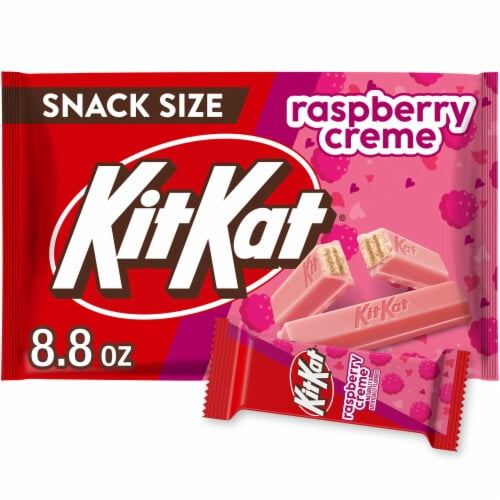 KIT KAT Raspberry Flavored Creme Wafer Snack Size Valentine Candy Bag 8 ...