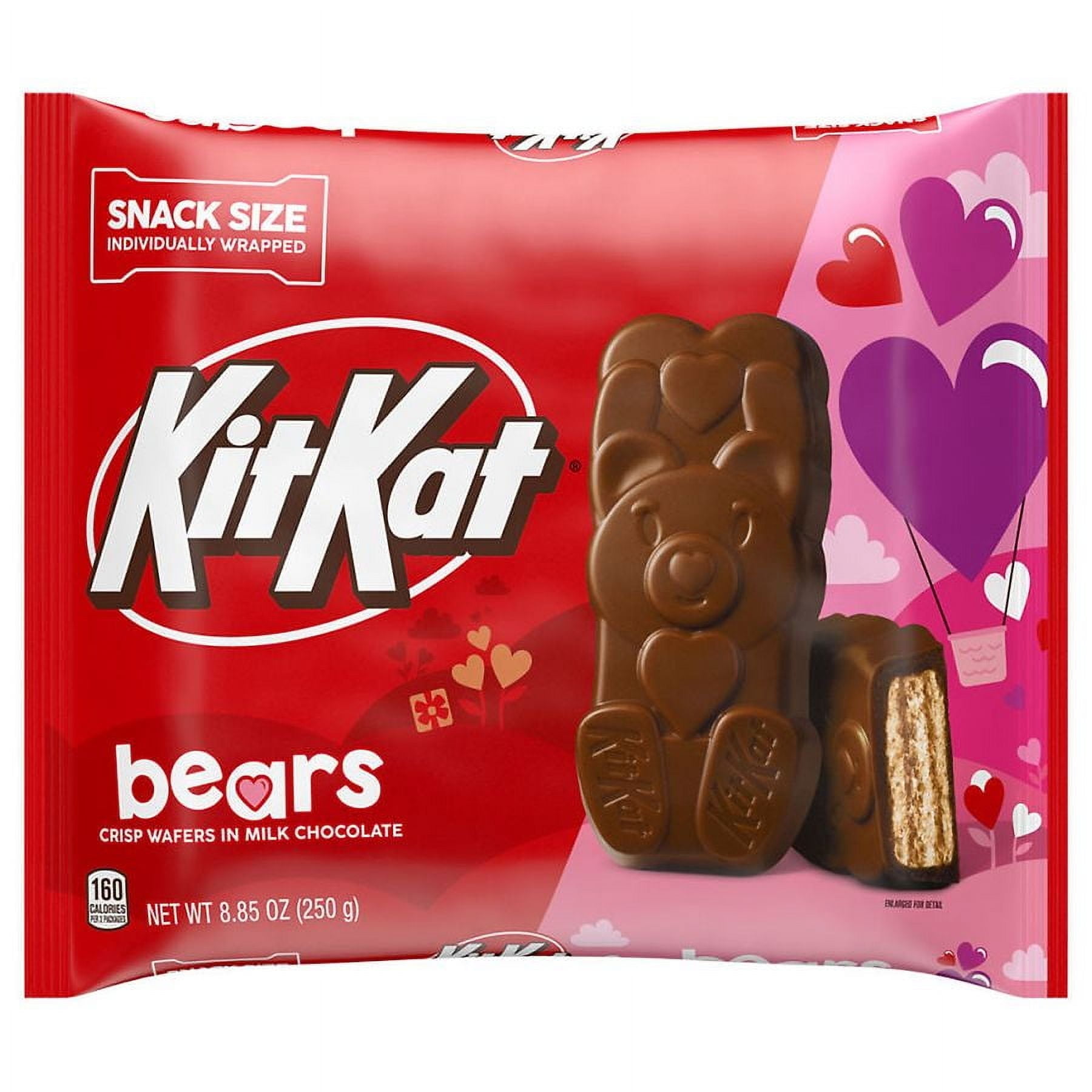 KIT KAT Snack Size Bears, Valentine Candy, Bag Milk Chocolate Wafer, 8. ...