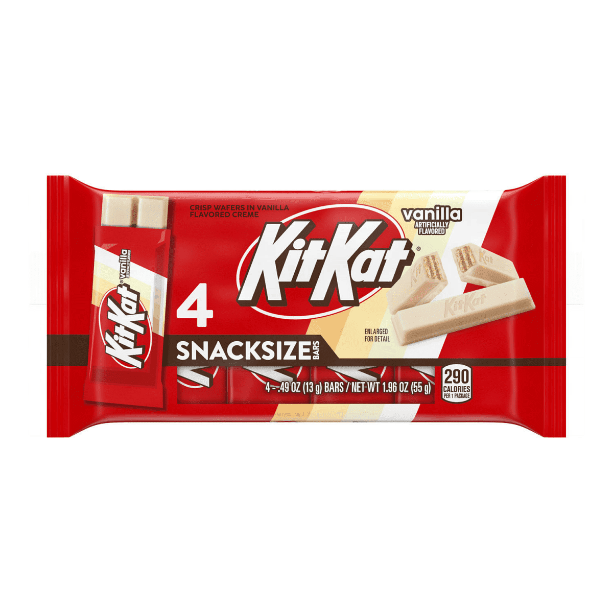 KIT KAT® Vanilla Flavored Wafer Snack Size, Candy Bars, .49 oz (4 Count ...