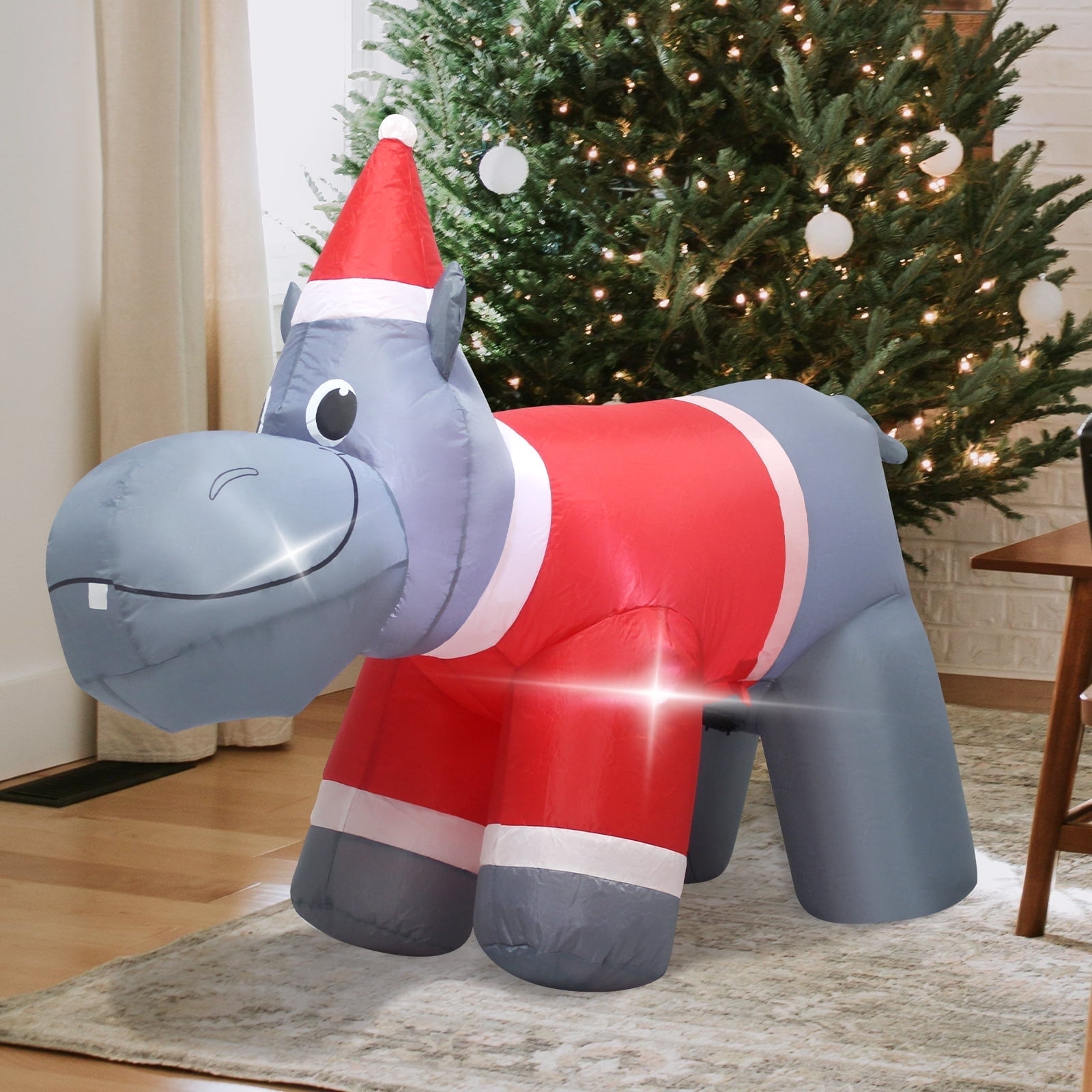 Christmas Hippo Yard Decorationnull