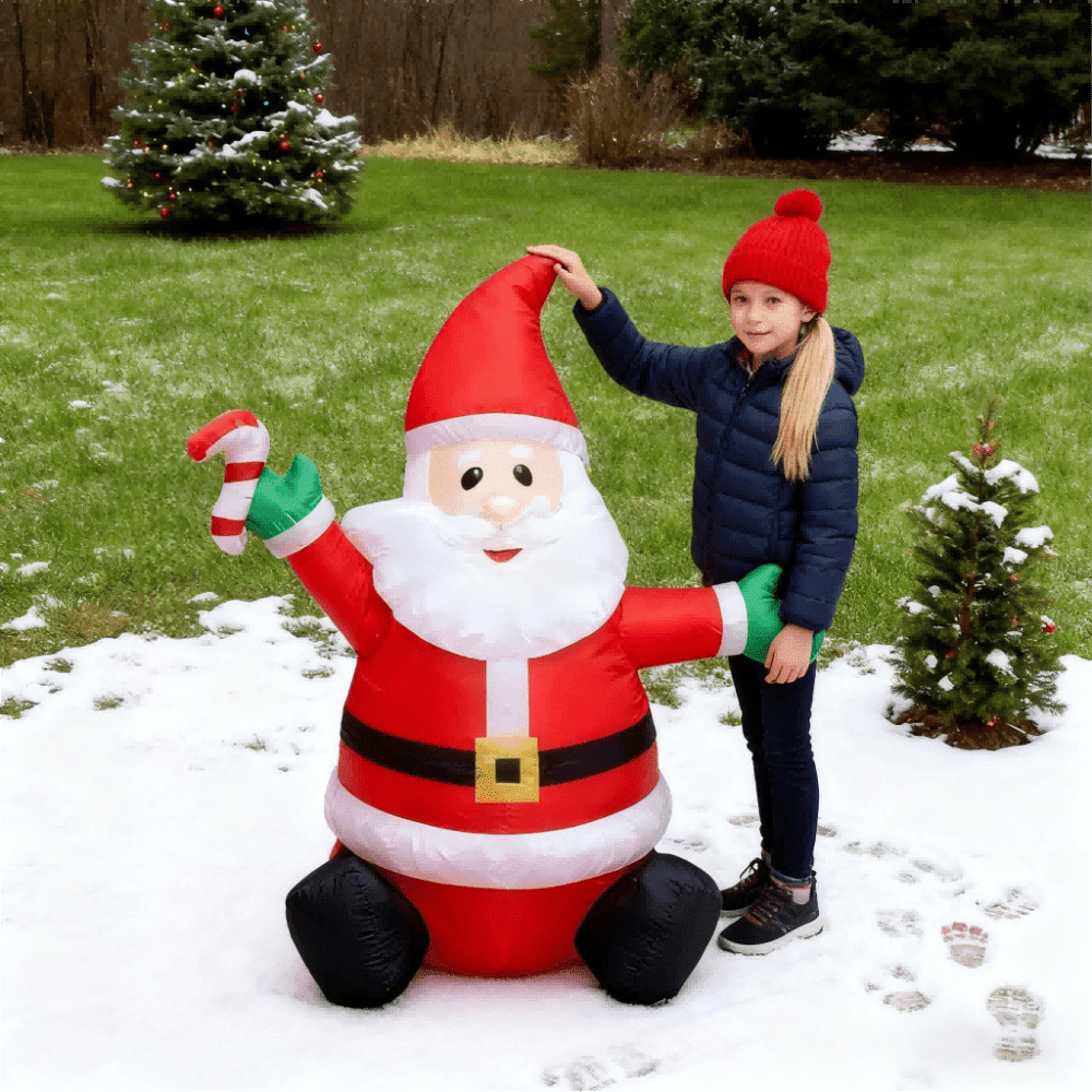 KITBONIS 4FT Inflatable Santa Claus Garden Yard Decorations Christmas ...