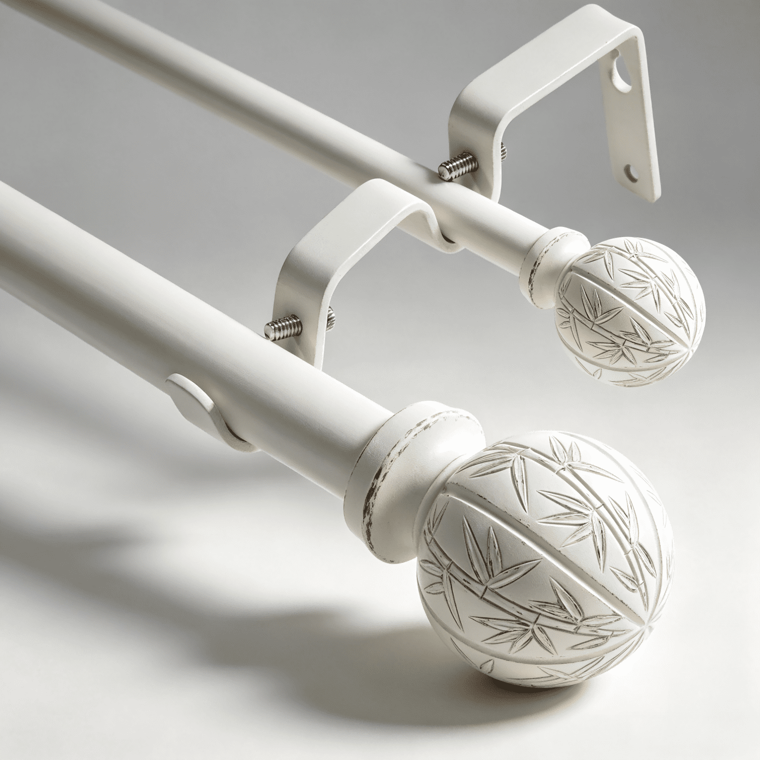KITBONIS Double Curtain Rod Sets 6-12ft Heavy-Duty Curtain Rod Carved ...
