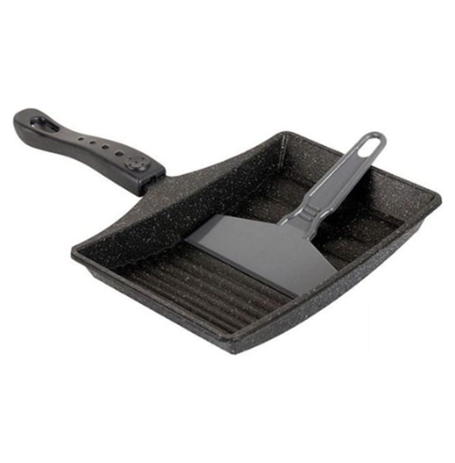 KITCHEN-ART Marble coating Egg Roll frypan with spatula for Folded Egg ...