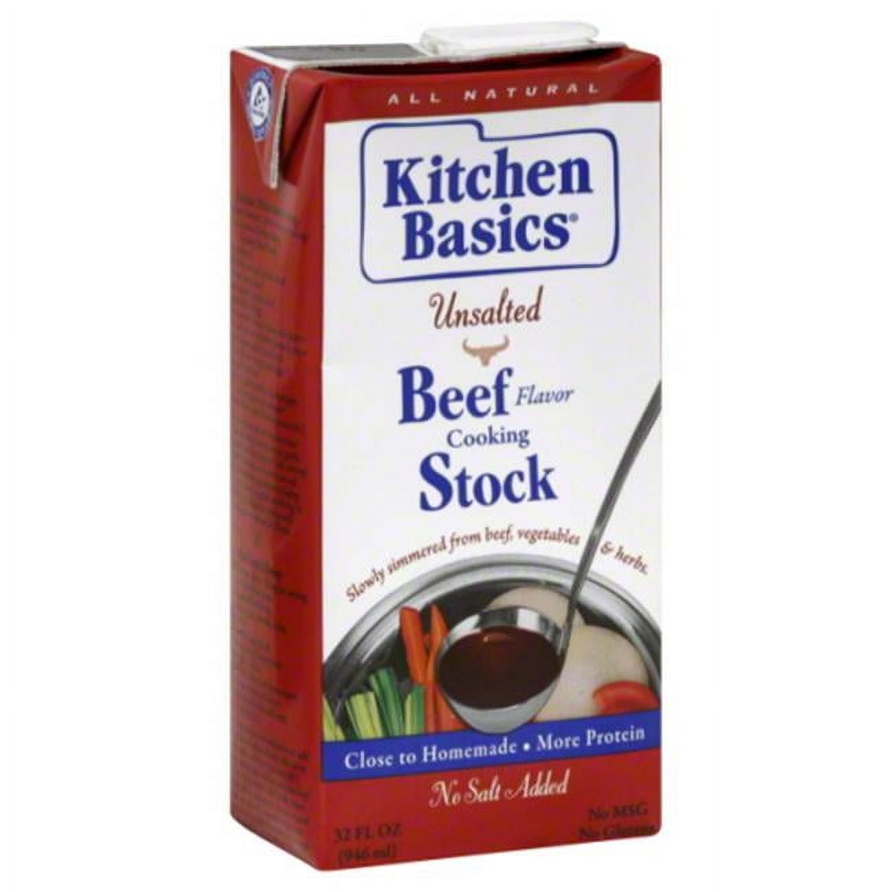 Kitchen Basics Beef Cooking Stock, Unsalted, 32 oz, Pack of 12 ...