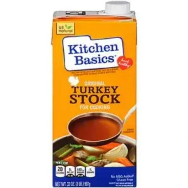 Kitchen Basics Turkey Stock Cooking Broth Liquid, Gluten Free, 32 Oz ...