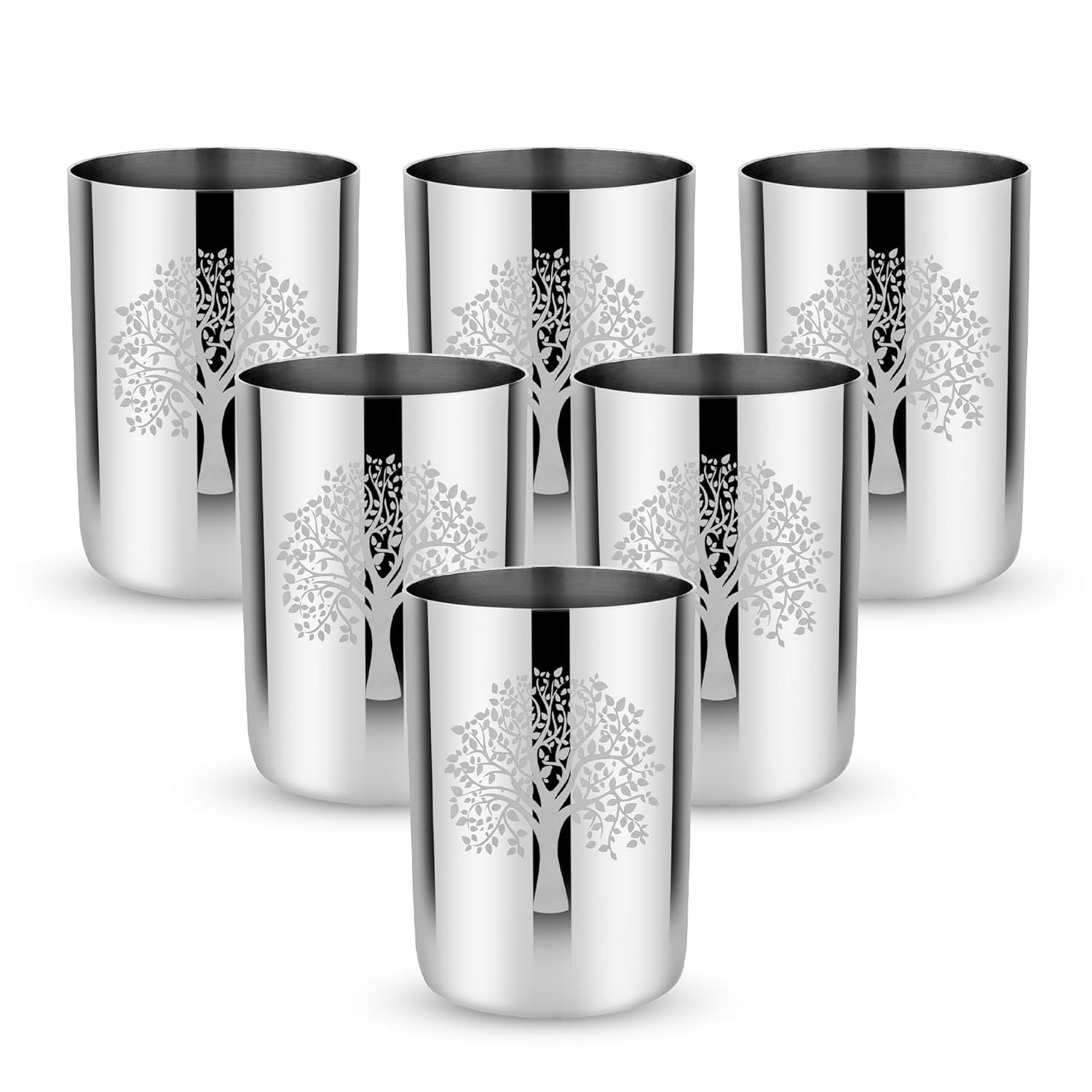 KITCHEN CLUE Stainless Steel Designer Glass Set for Kids Adults I ...