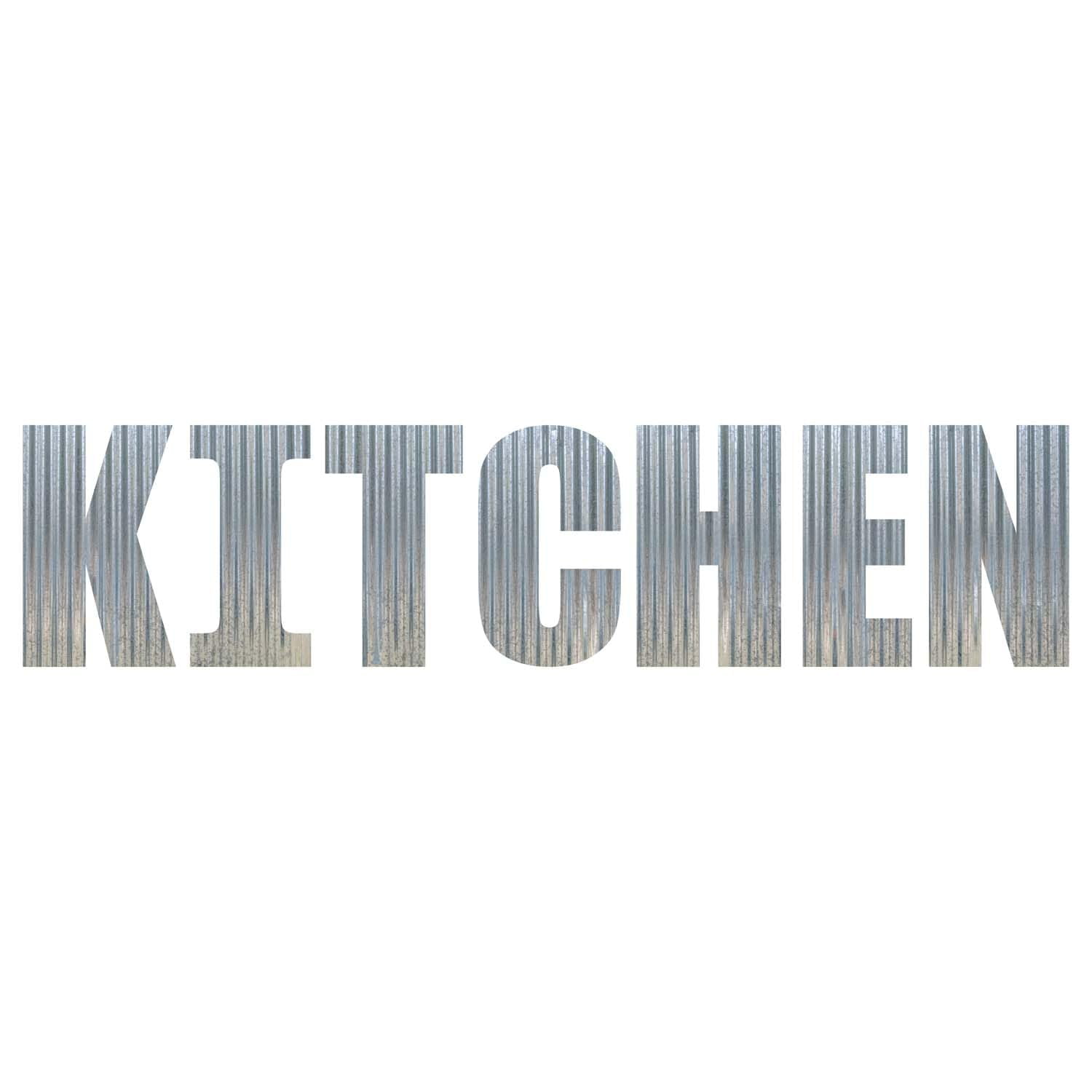 KITCHEN Metal Letters Corrugated Galvanized Metal Word Business Sign ...