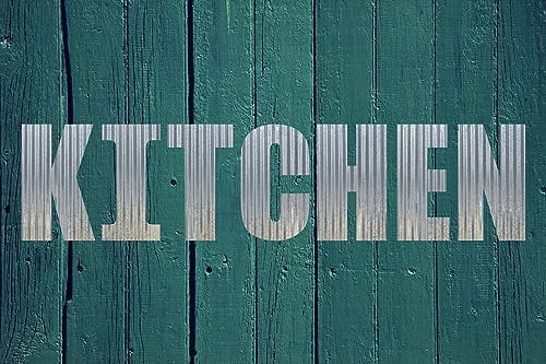 KITCHEN Metal Letters Corrugated Galvanized Metal Word Business Sign ...