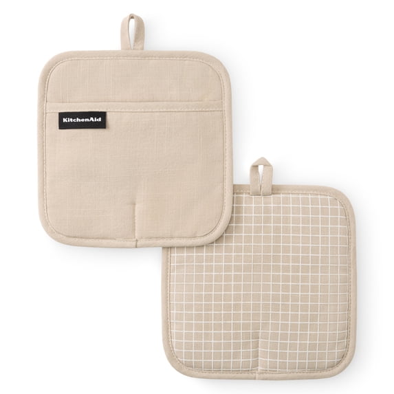 KITCHENAID Gourmet Series Gridlines Pot Holders 2-Pack Set, Heat ...
