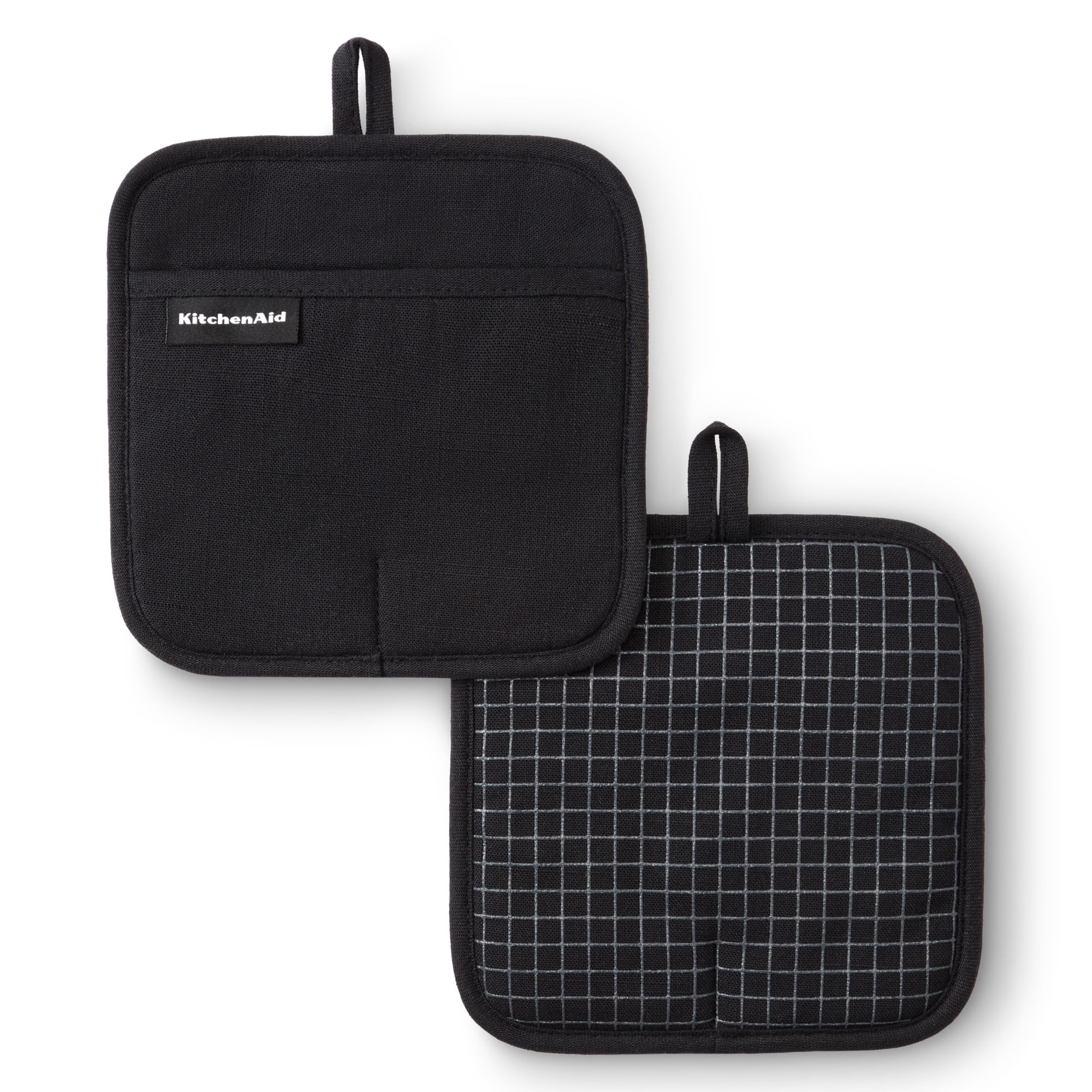 KITCHENAID Gourmet Series Gridlines Pot Holders 2-Pack Set, Heat ...