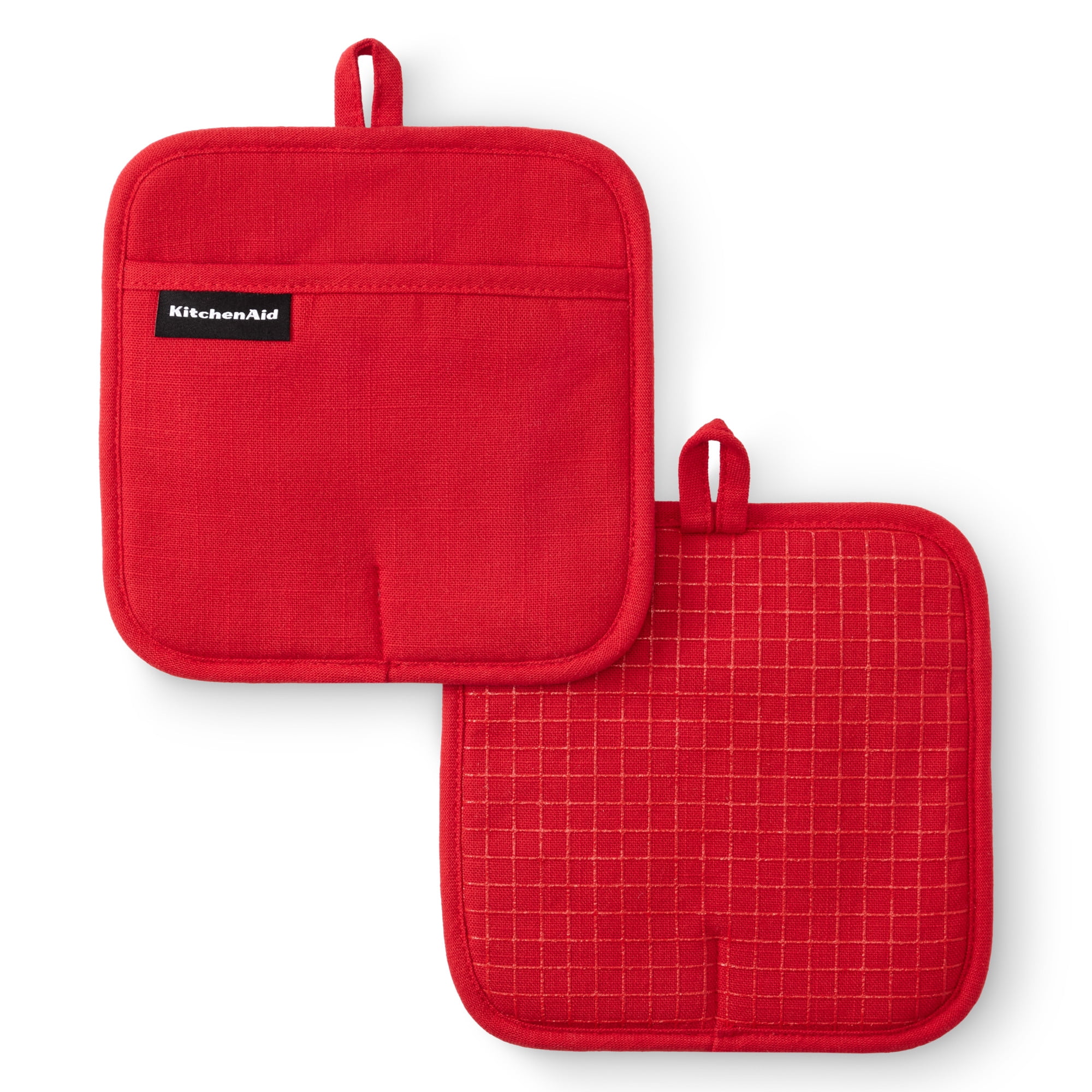 KITCHENAID Gourmet Series Gridlines Pot Holders 2-Pack Set, Heat ...
