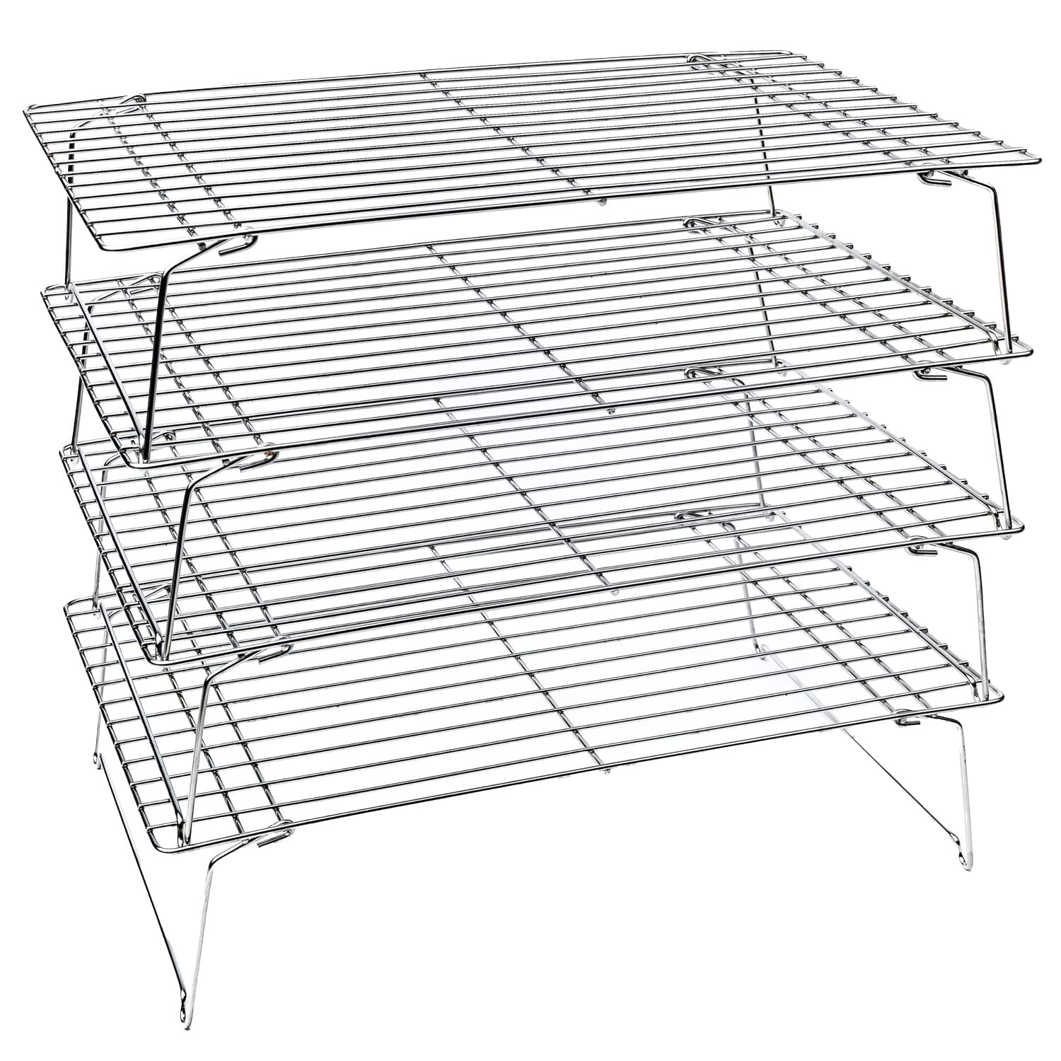 KITCHENATICS 4-Tier Stackable Cooling Racks for Baking, 100% Steel Wire ...