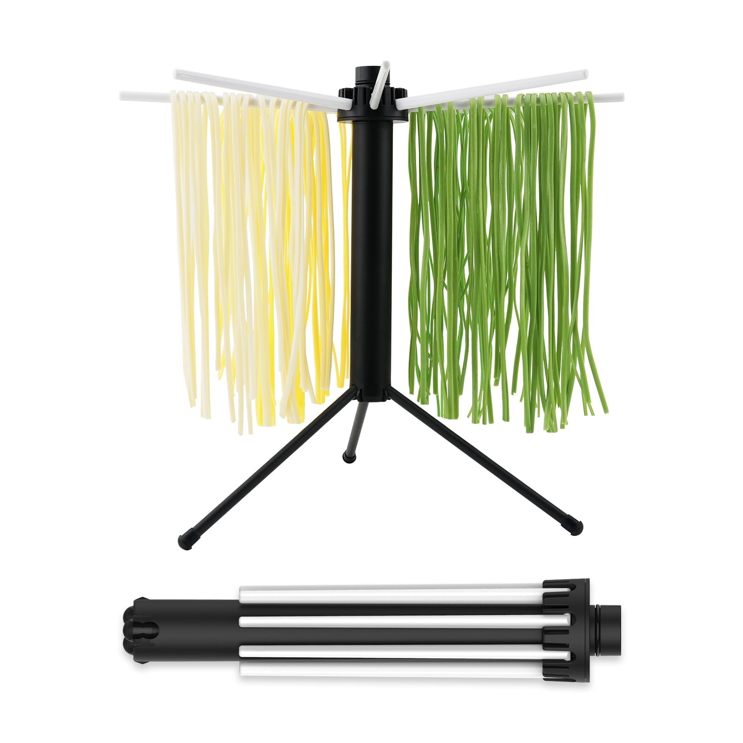 KITCHENDAO Collapsible Pasta Rack - Rotating Arms, Detachable & Space ...