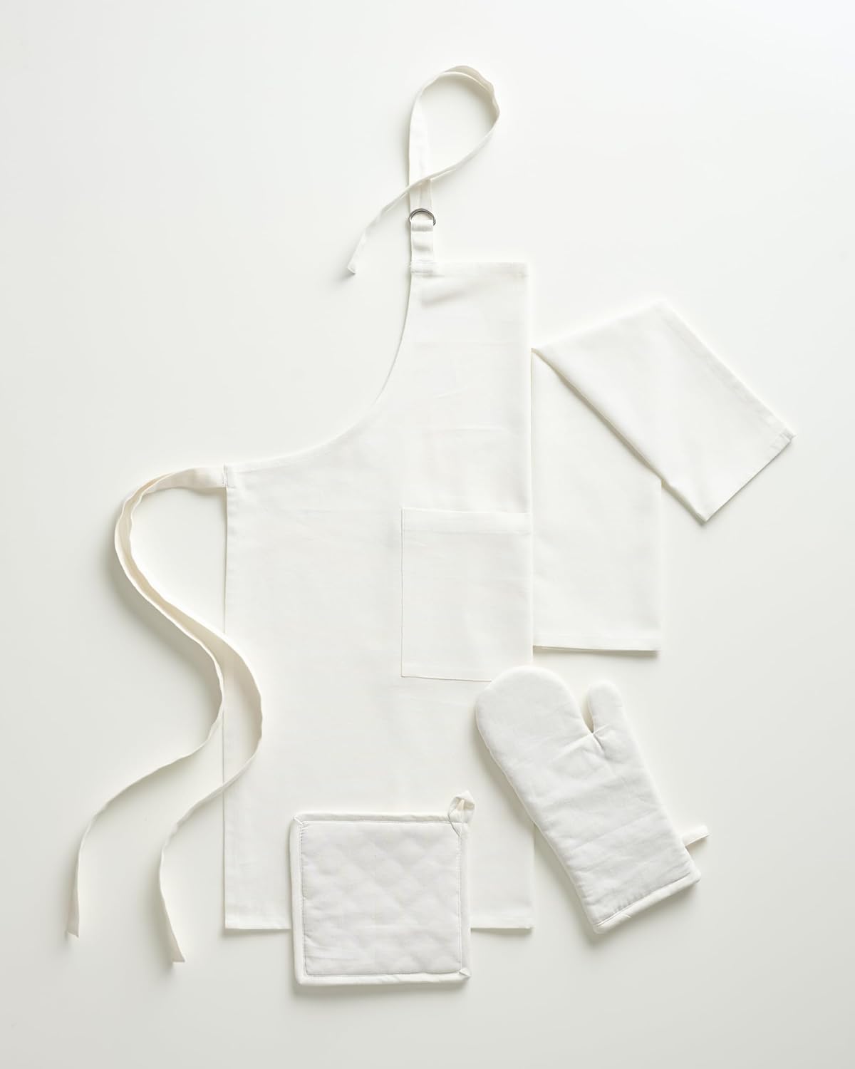 KITES CREATIONS 100 Cotton Kitchen Linen Set 1 APRON 2 GLOVE 2 POT ...