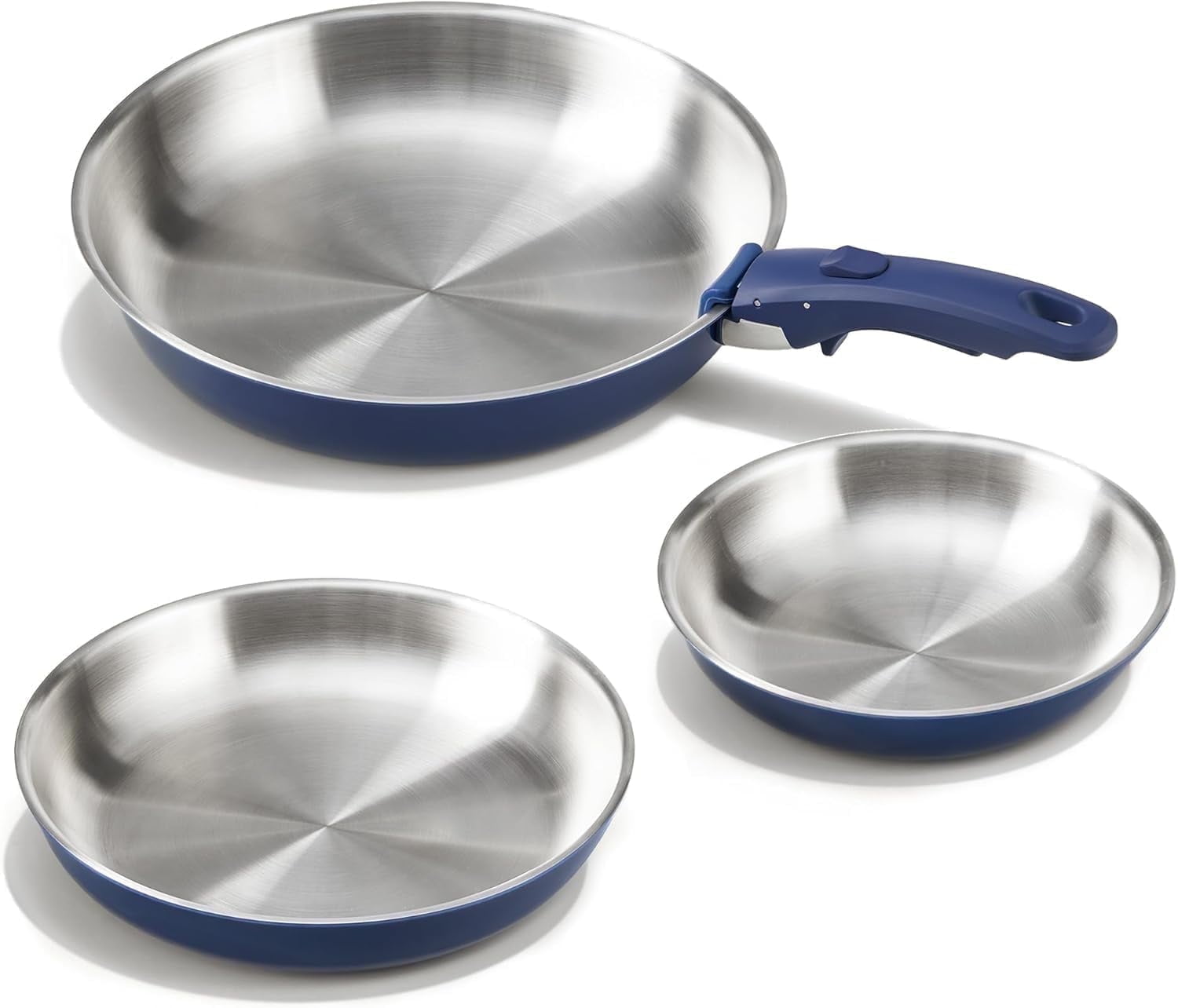 KITEXPERT Non-Toxic Stainless Steel Cookware Set(8",10",12"), Ceramic ...