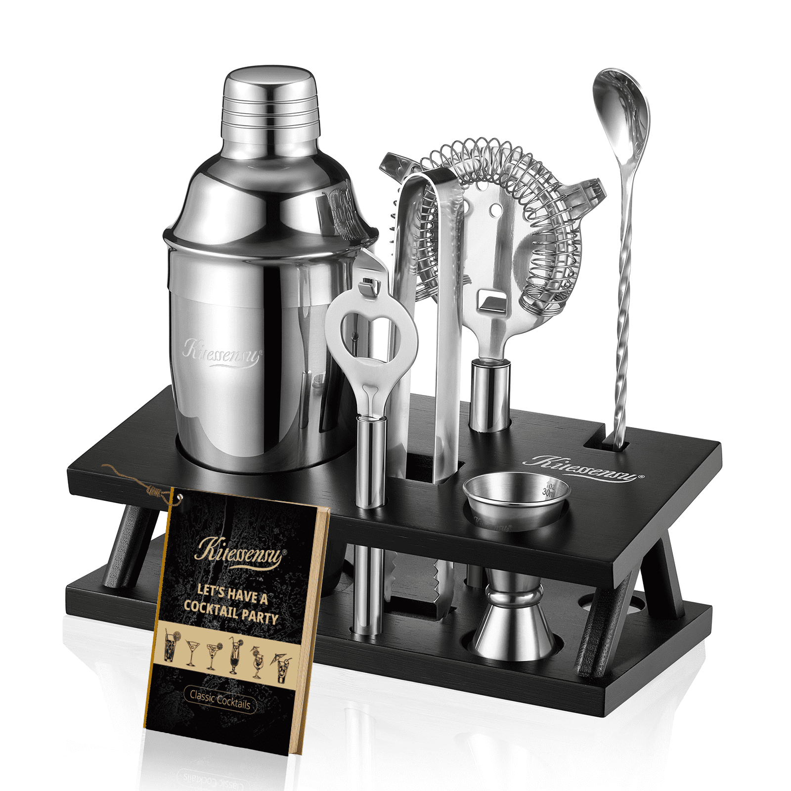 KITESSENSU 6-Piece Bar Set Cocktail Shaker Set - Mixology Bartender Kit ...