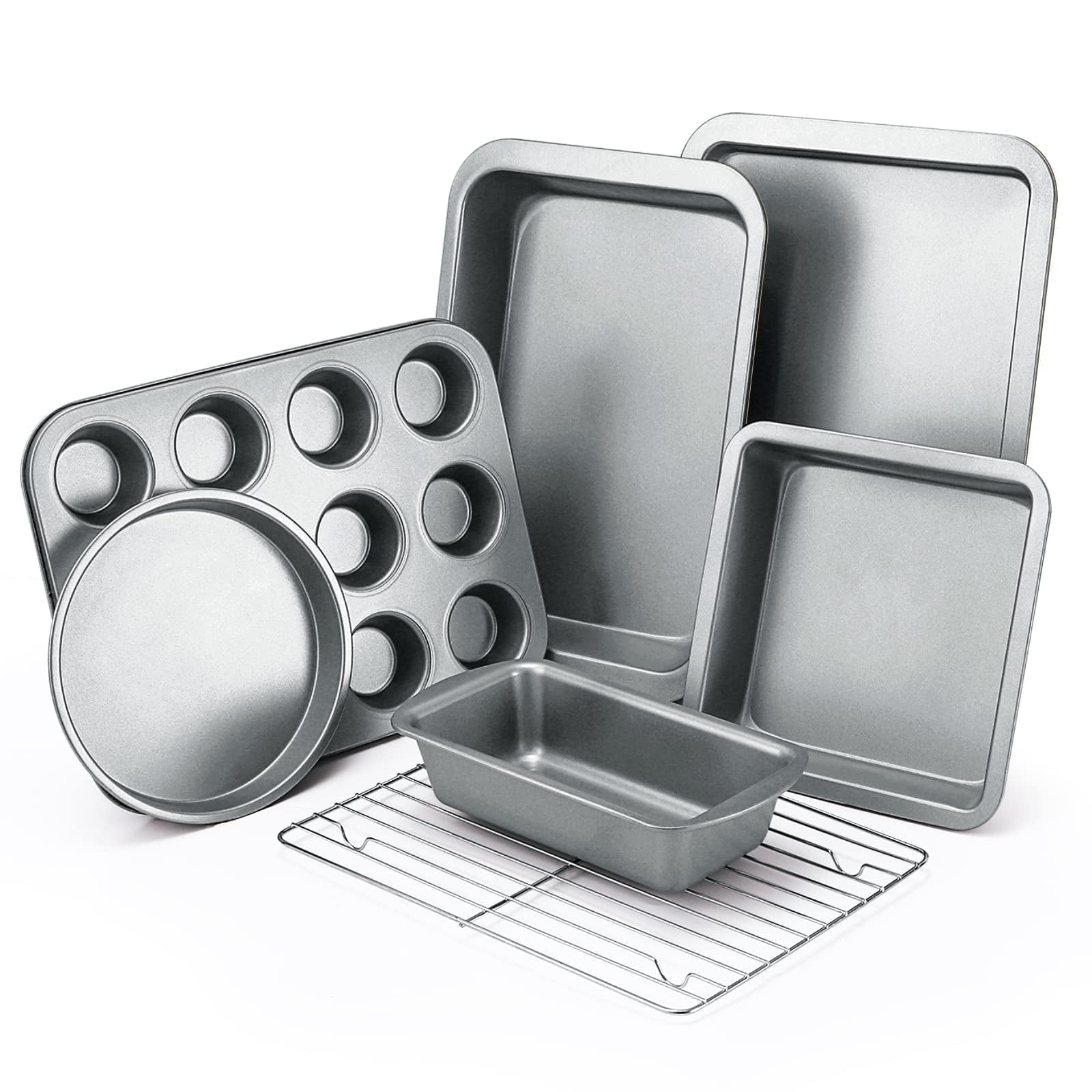 KITESSENSU Bakeware Set, 7pcs Baking Pans Sets, Nonstick Baking Pans ...