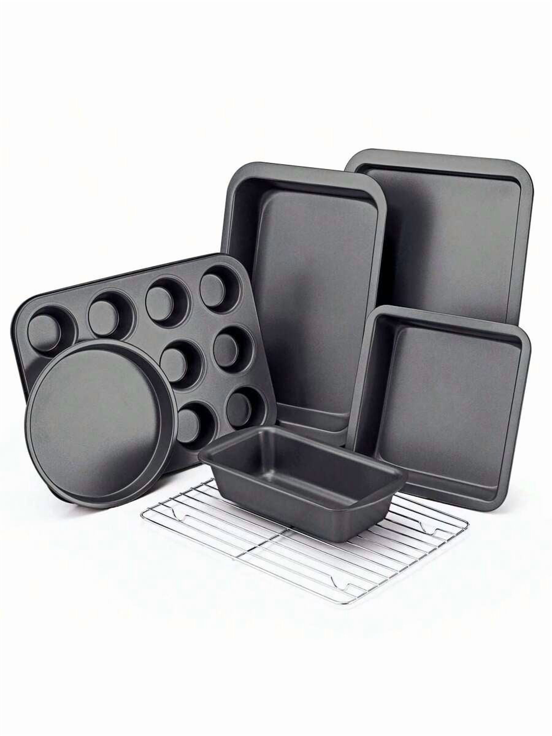 KITESSENSU Baking Pans Sets, Nonstick Bakeware Sets 7-Piece With Round ...