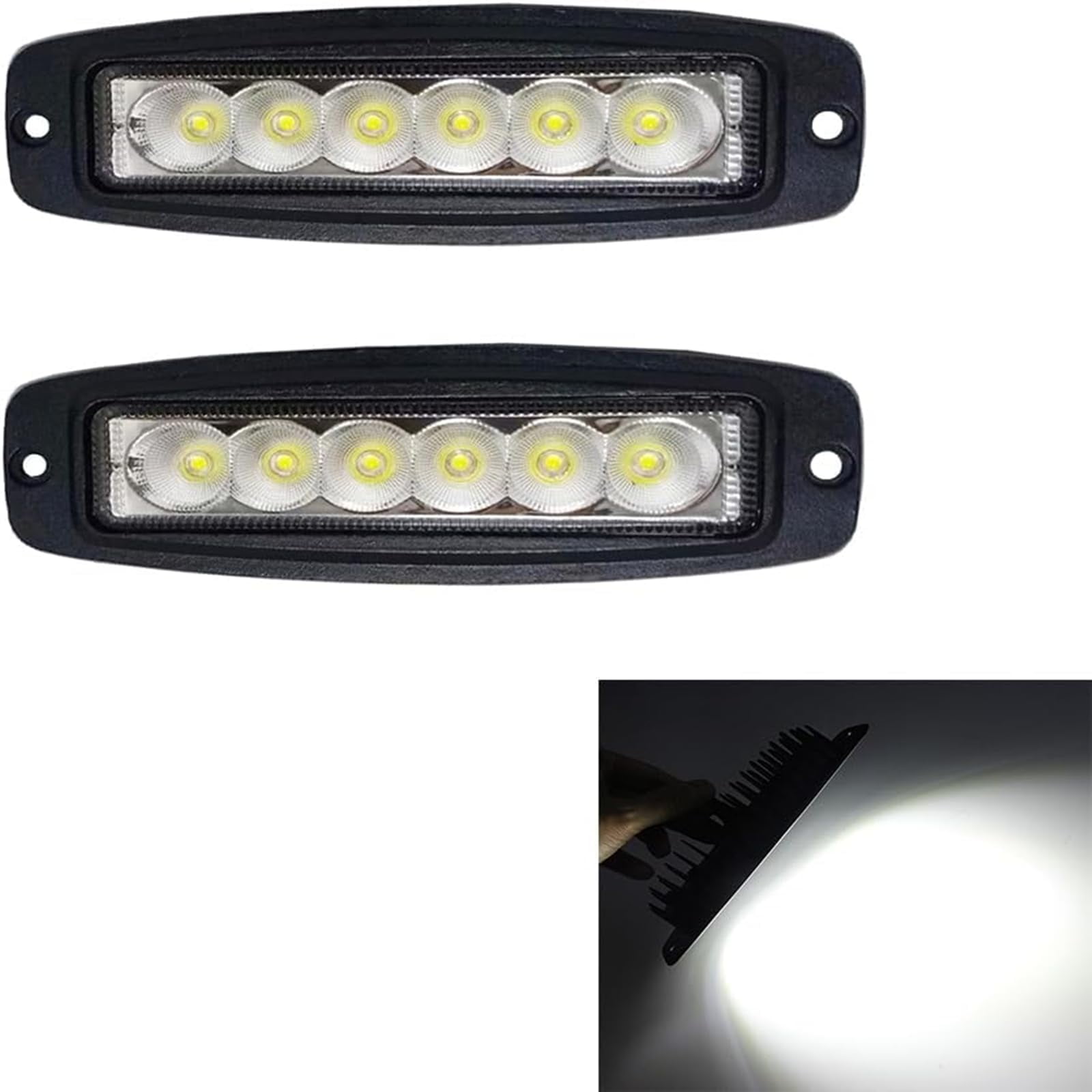 KITOCARTOP 7 Inch Flush RRF12 Mount Bumper Off Road Lights Led Flood ...