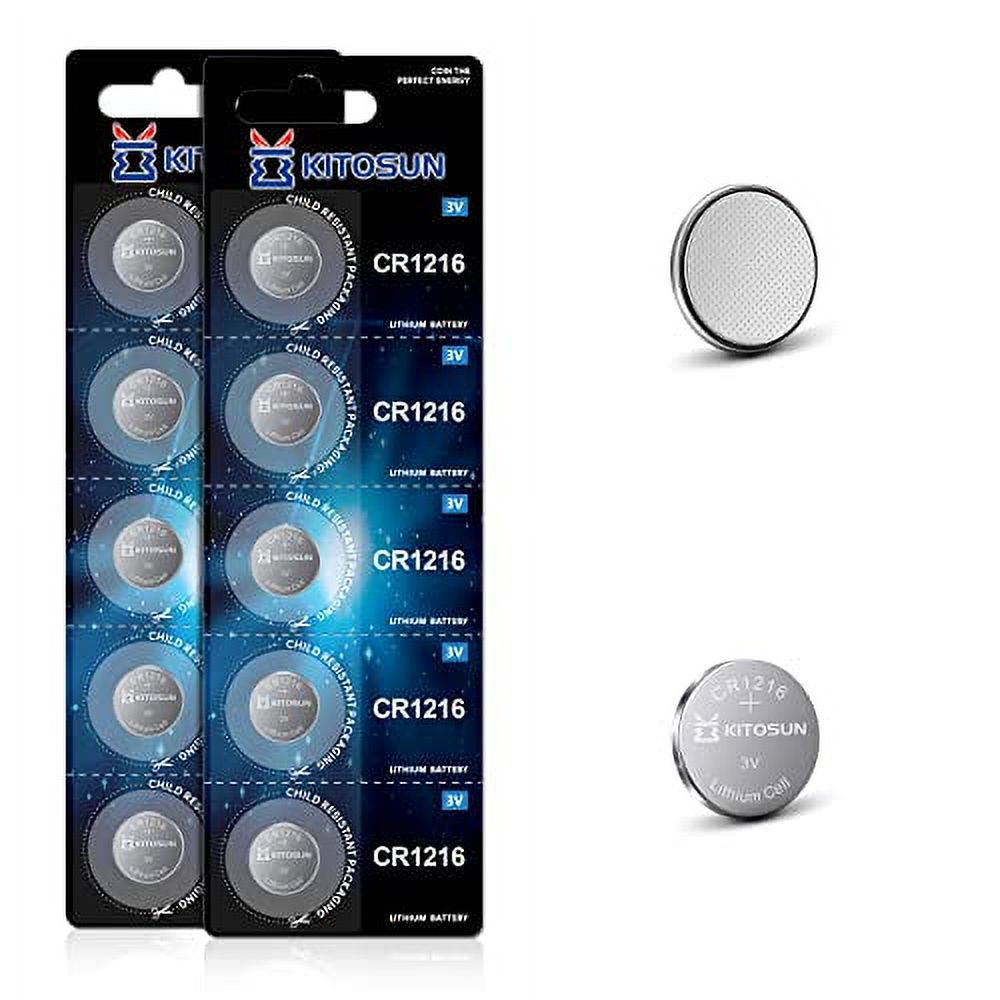 KITOSUN CR1216 3V Lithium Coin Watch Battery â€“ 3 Volt CR 1216 Lithium ...