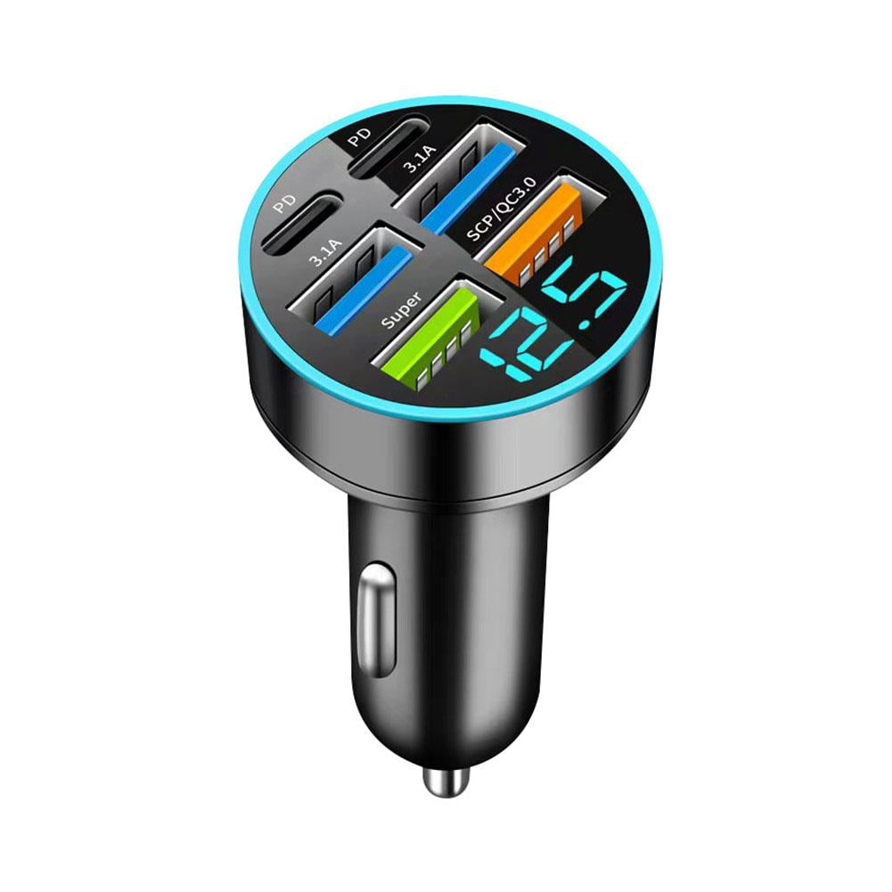 KITPIPI 66W Car Charger 4 USB Type C Fast Charging Car Phone Dig ...