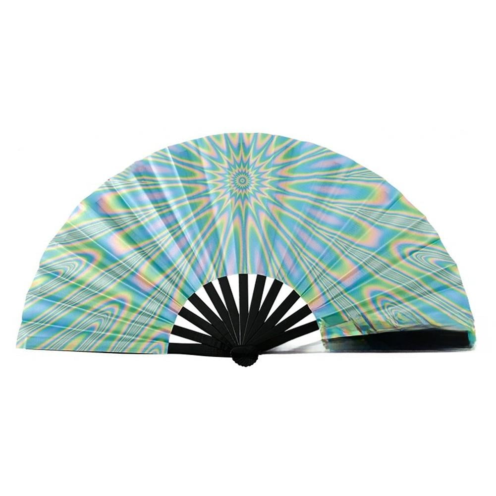KITPIPIV Kung Fu Fan UV Ink Printing Fluorescent Fan Bamboo Bone ...