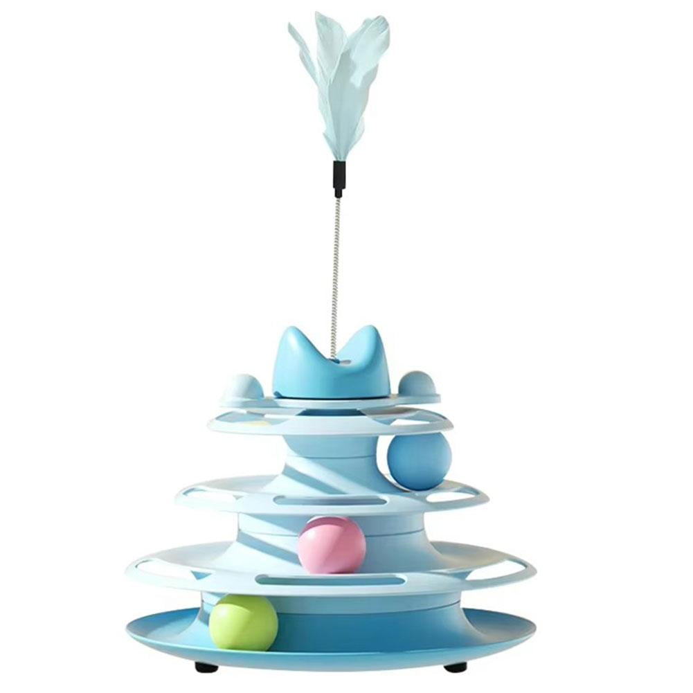 KITPIPIVOPPV 2 in 1 Cat Toys Cat Teaser 3 Level Cat Tower Tracks Stack ...