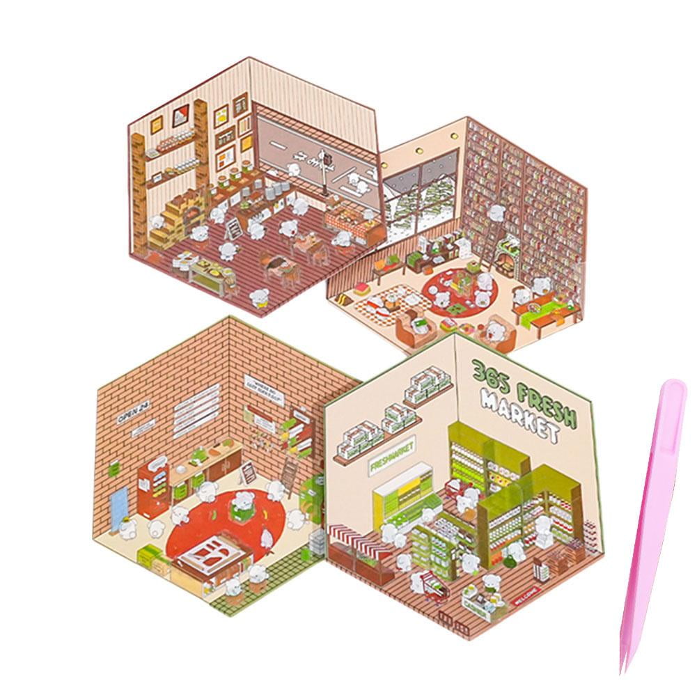 KITPIPIVOPPV 3D Sticker DIY Three-dimensional Cabin Scene Stacking and ...