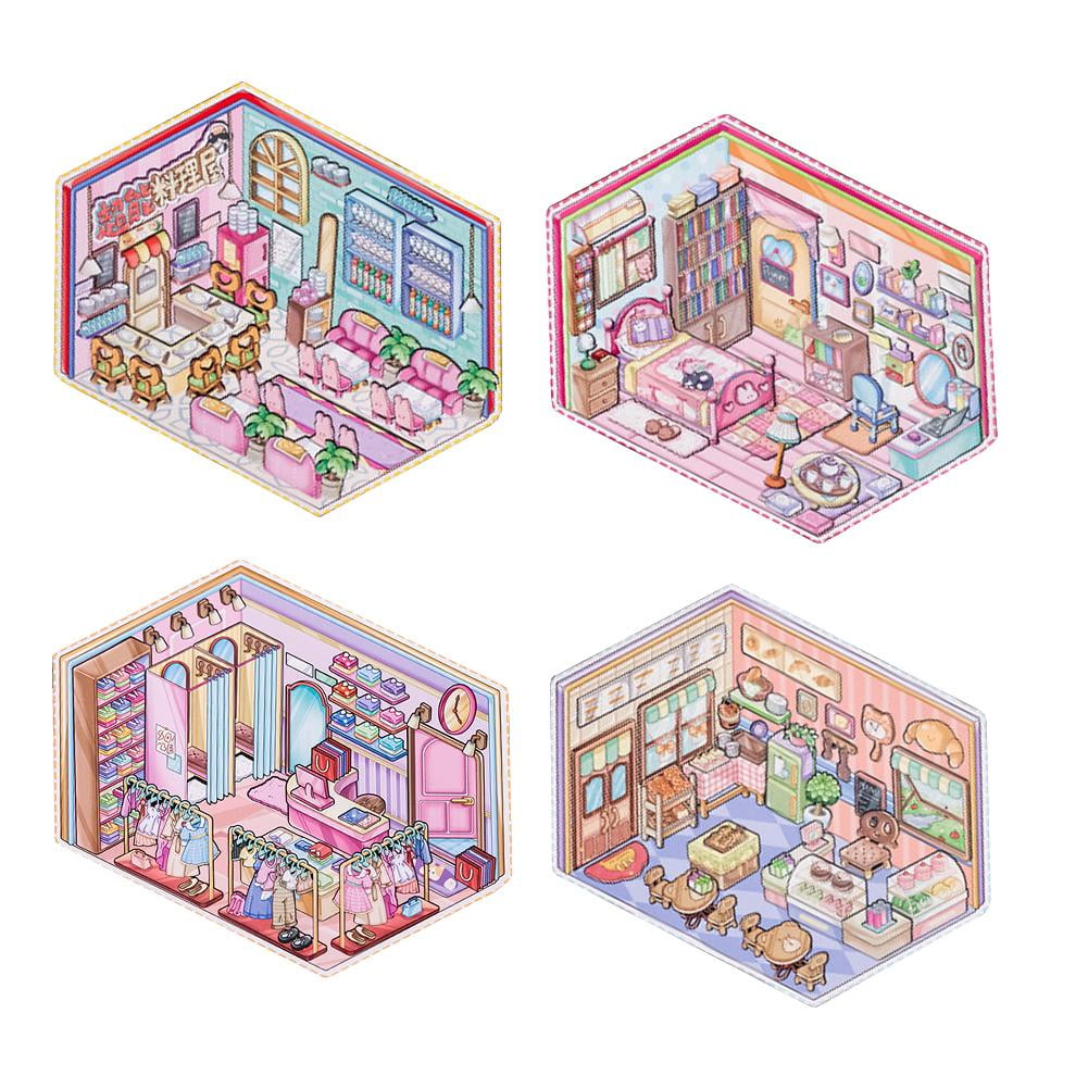 KITPIPIVOPPV DIY 3D House Stickers,Fun DIY Stickers Scene Make Your Own ...