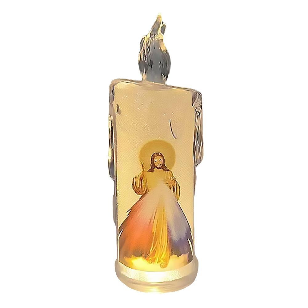 KITPIPIVOPPV LED Candle Lamp Tealight Flameless Religious Prayer Home ...