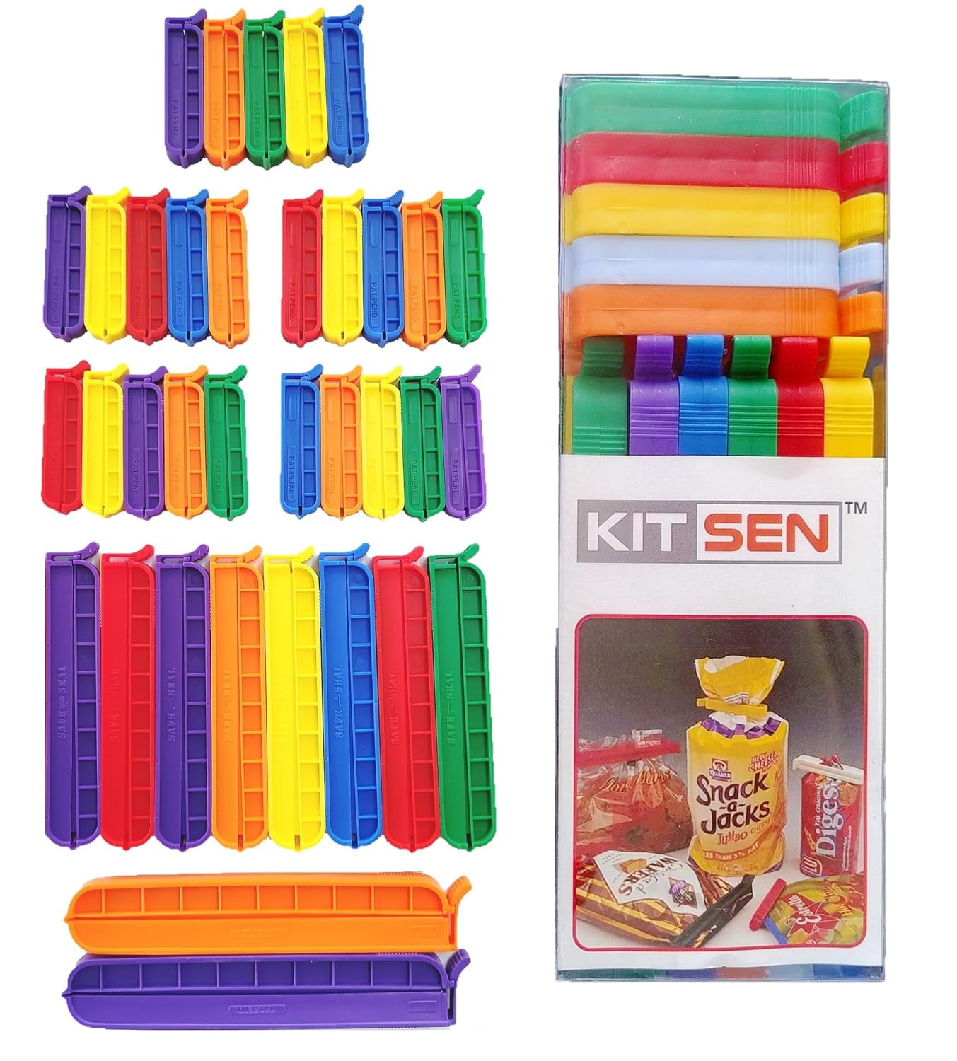 KITSEN 35 Clips 3 Different Sizes Plastic Multipurpose Airtight Seal ...