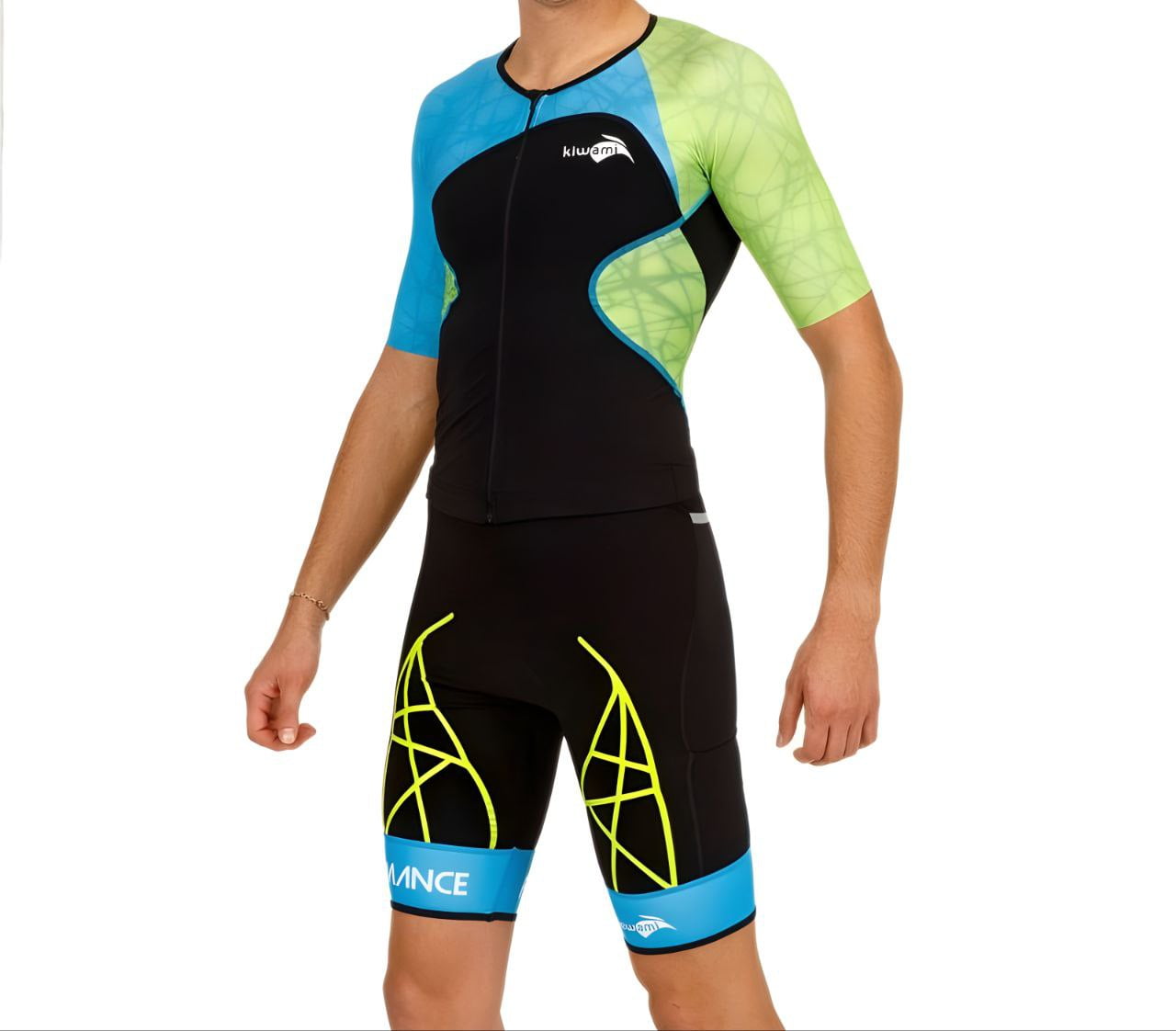 KIWAMI Men's Spider LD Aero Triathlon 1/2 Sleeve Suit, Black, X-Large ...