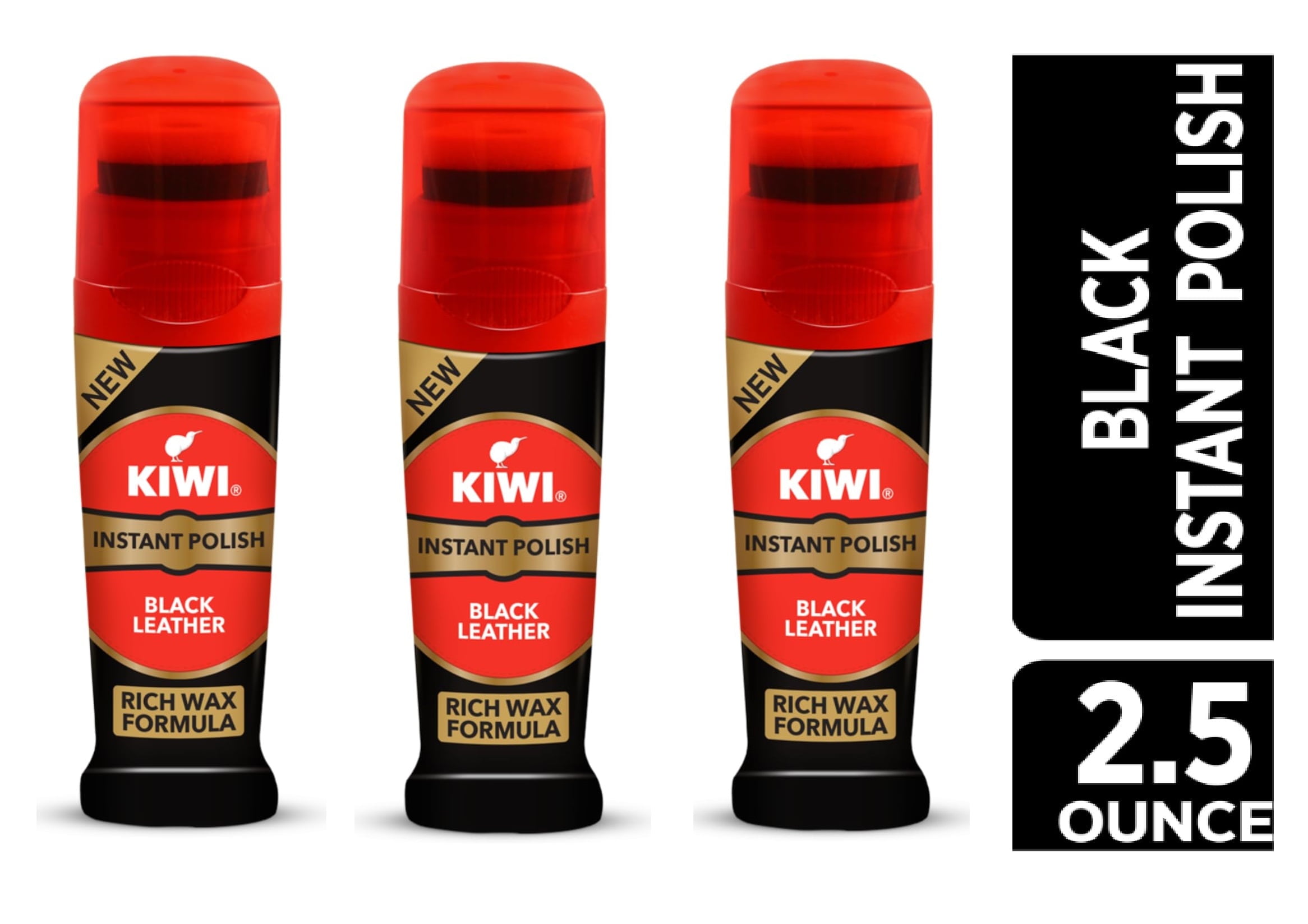 KIWI Instant Shine & Protect, Black Liquid Shoe Polish, 2.5 oz fl (3 ...