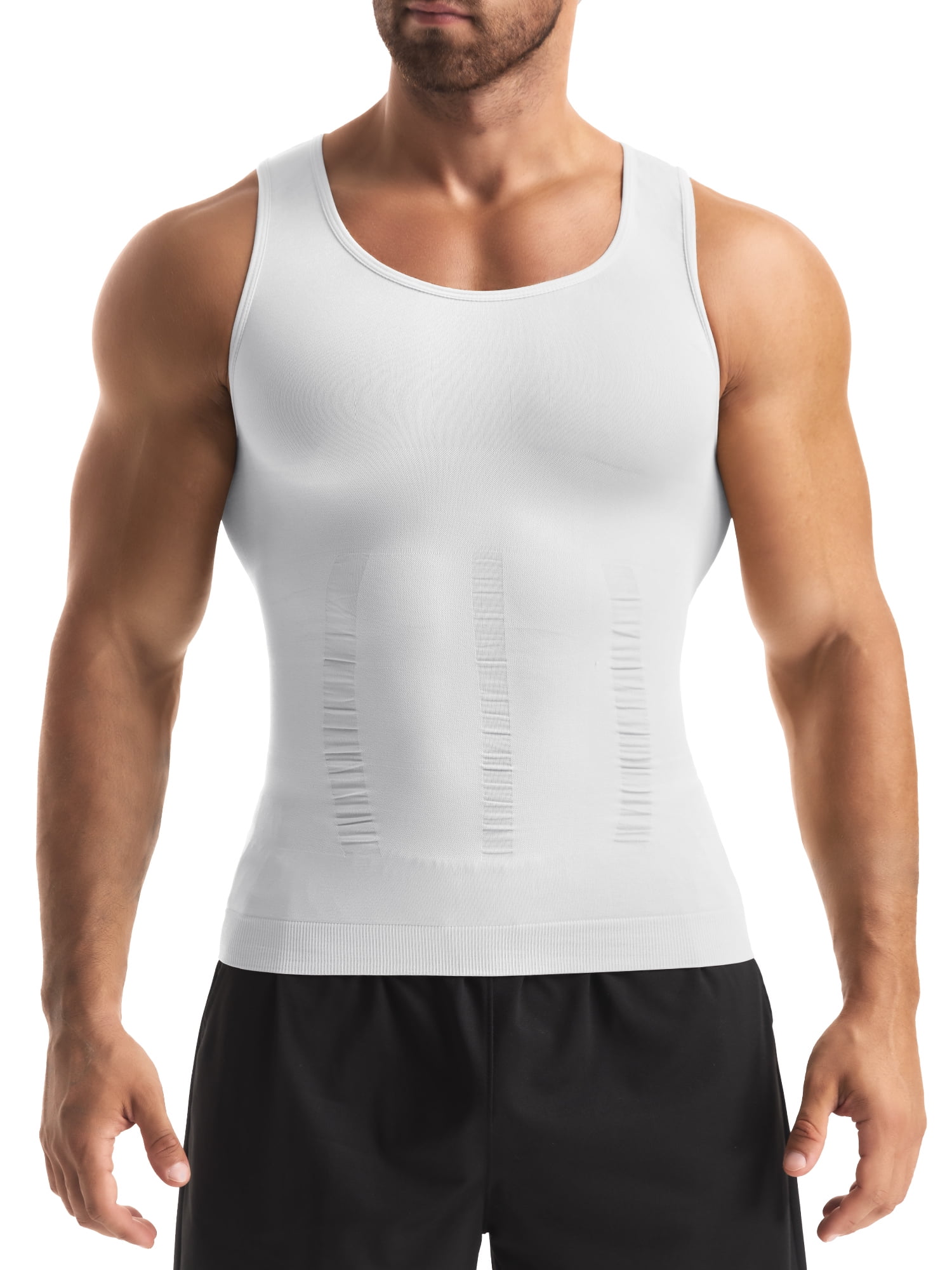 KIWI RATA Compression Shirts Men Sleeveless Slimming Undershirts Tummy ...