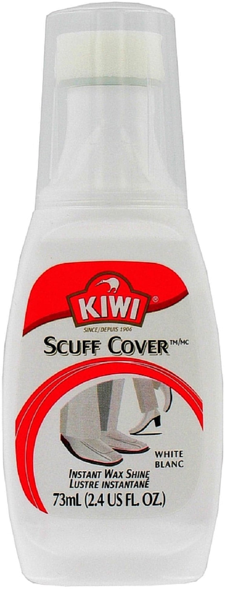 KIWI Scuff Cover, White, 2.4 oz (1 Bottle with Sponge Applicator), Pack ...
