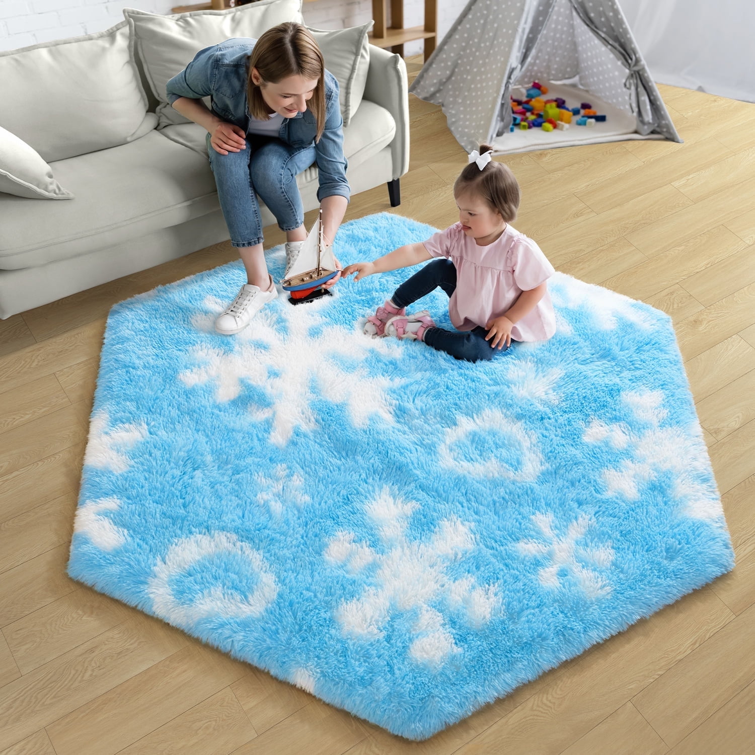 KIXINWA Forzen Princess Tent Rug, 4x4.6 Feet Frozen Rugs for Girls ...
