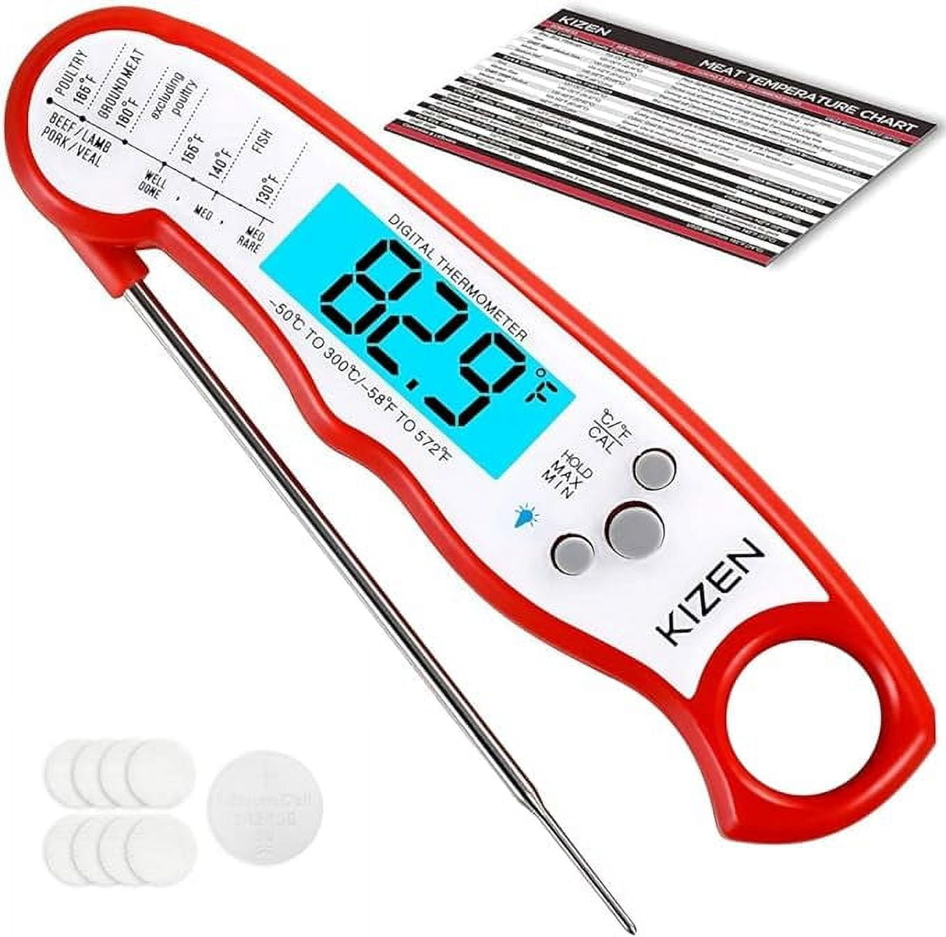 KIZEN Digital Meat Thermometer with Probe - Instant Read Food ...