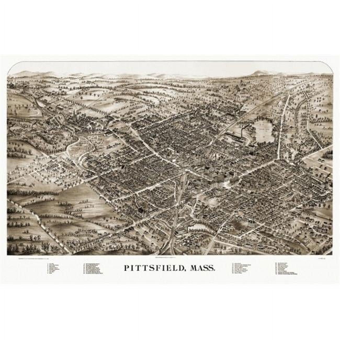 KJA Posters Antique Map of Pittsfield Massachusetts 1899 Berkshire ...