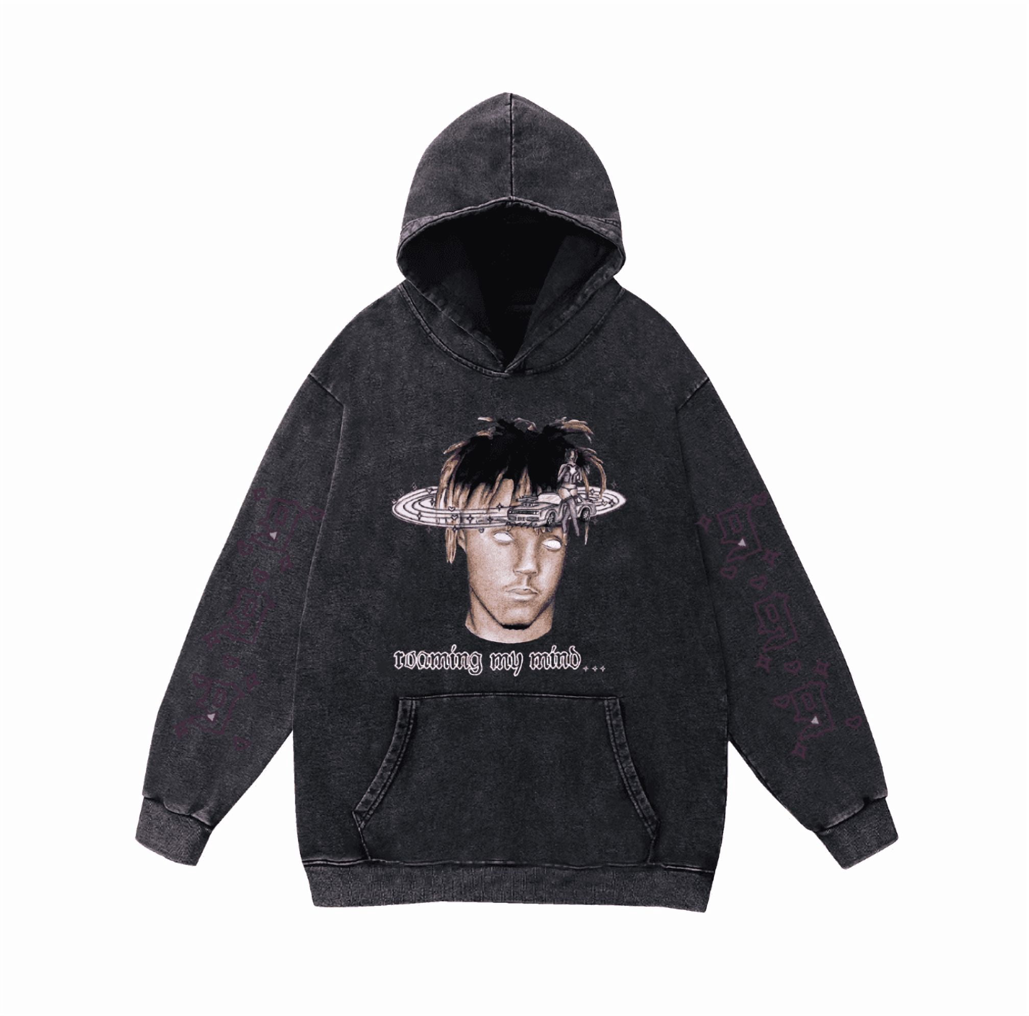 KJCEWSTX Juice Wrld washed vintage hoodie hip hop street fashion ...