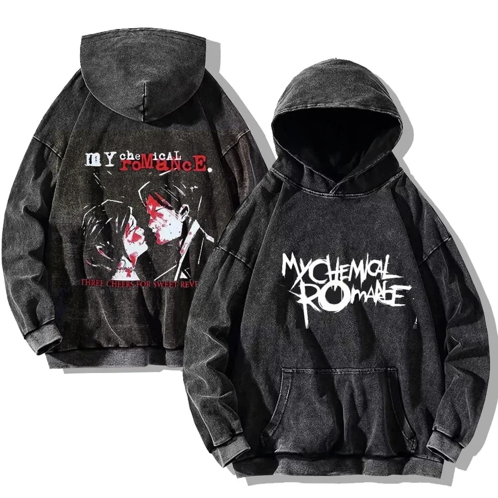 KJCEWSTX Washed Vintage My Chemical Romance Band Hoodie Men Women Rock ...