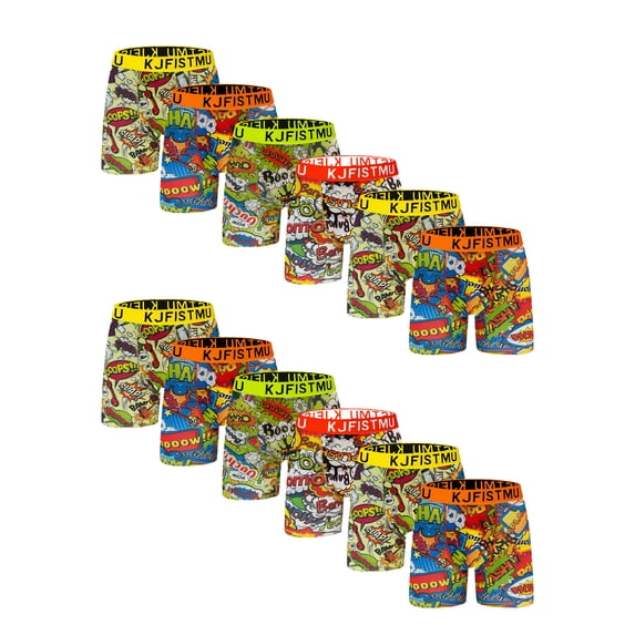 KJFISTMU Ultra-Soft Street Style Printed Men's Boxer Briefs Set - Novel ...