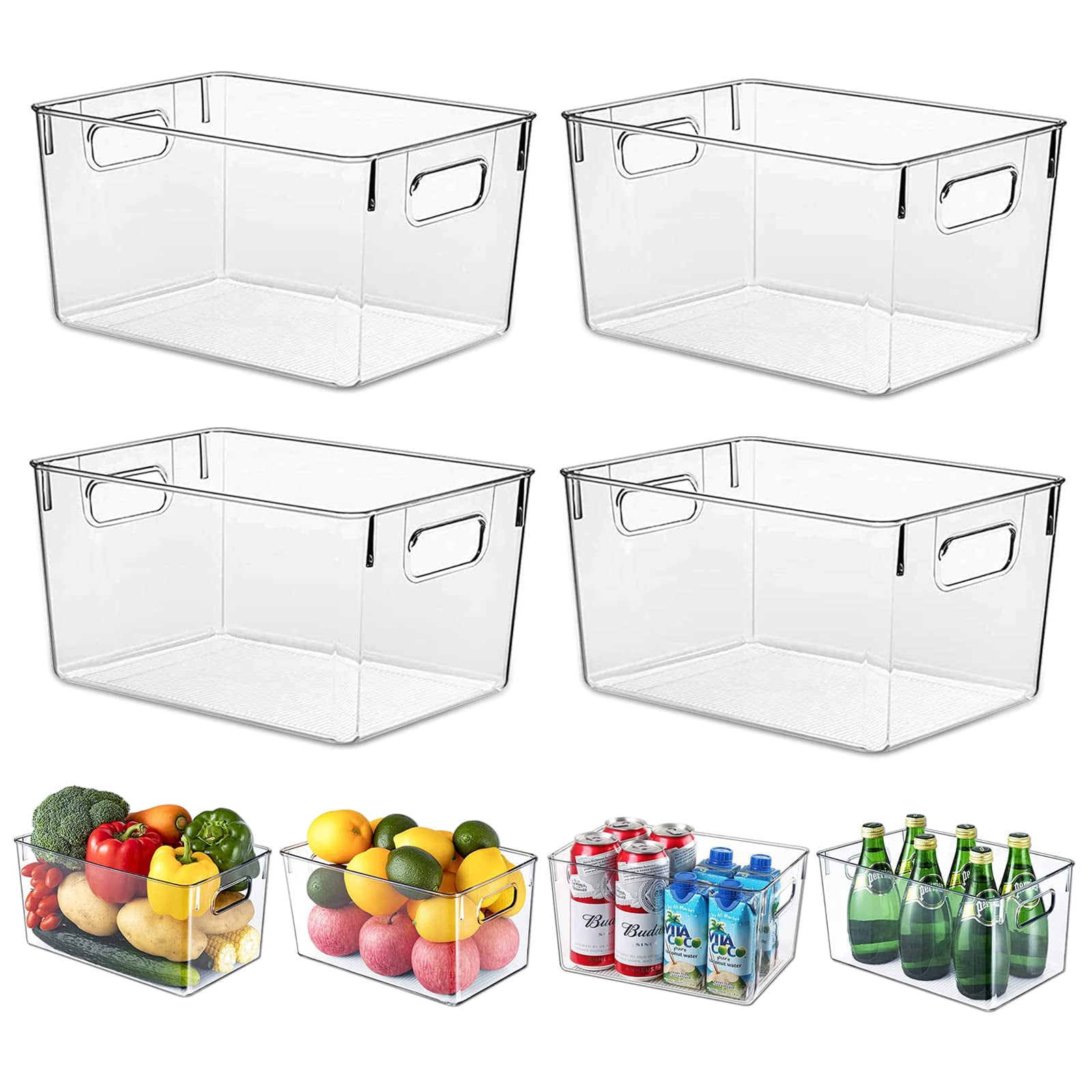 KJIXYUNG Fridge Organiser Set, Transparent Storage Box Organiser ...