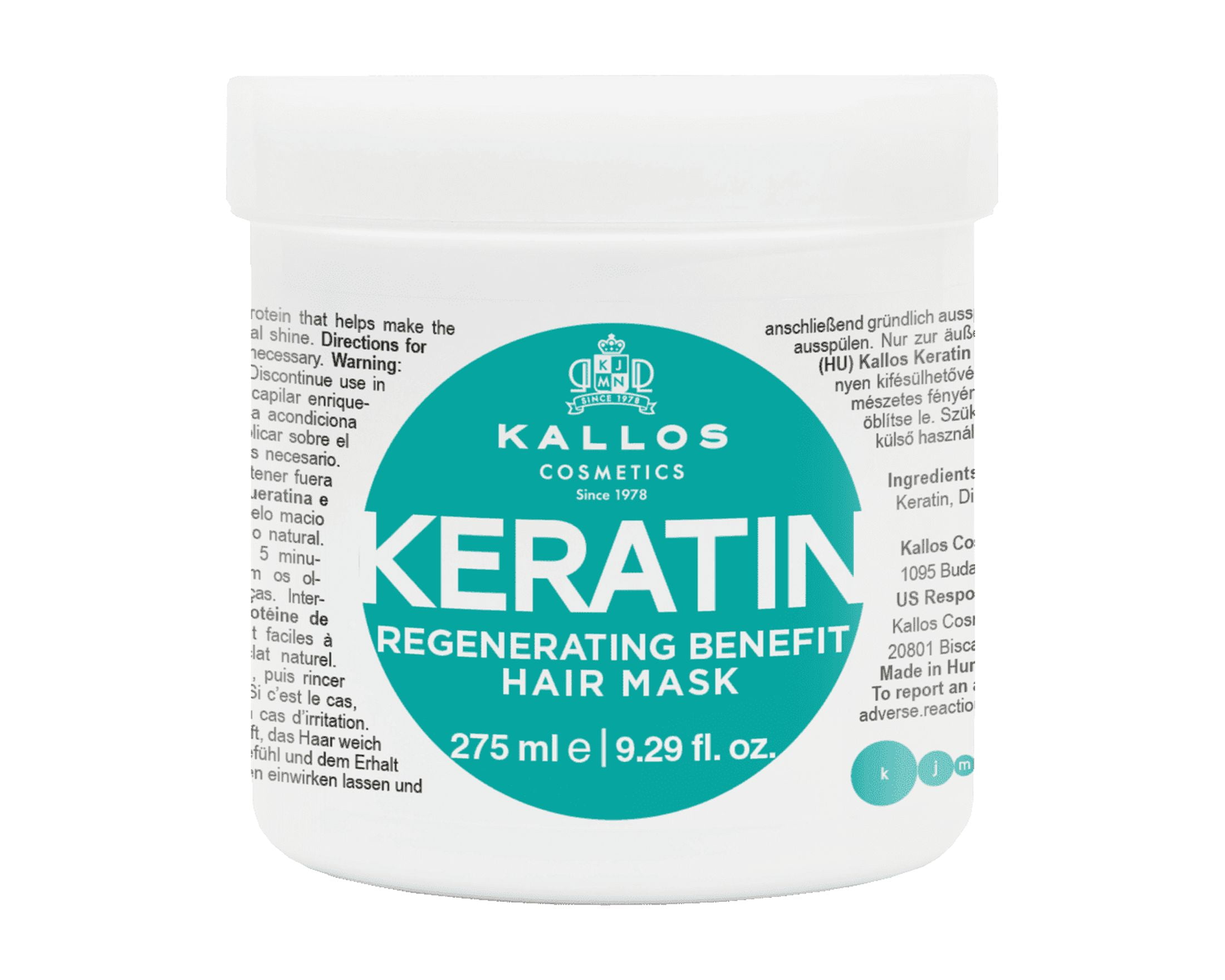 Kallos Cosmetics Keratin Hair Mask Nourish and Restore Silky Shine ...