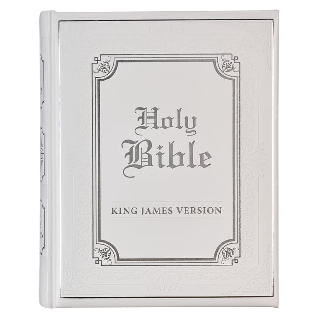 KJV Family Bible (Faux Leather Padded Hardcover, White), (Hardcover ...