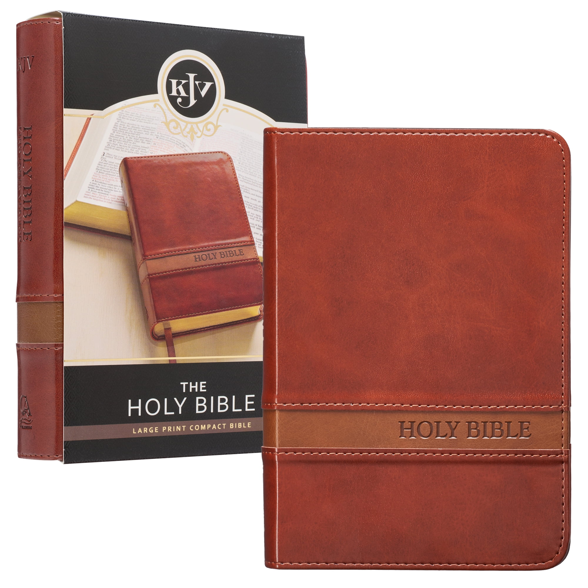 KJV Holy Bible, Compact Large Print Faux Leather Red Letter Edition ...