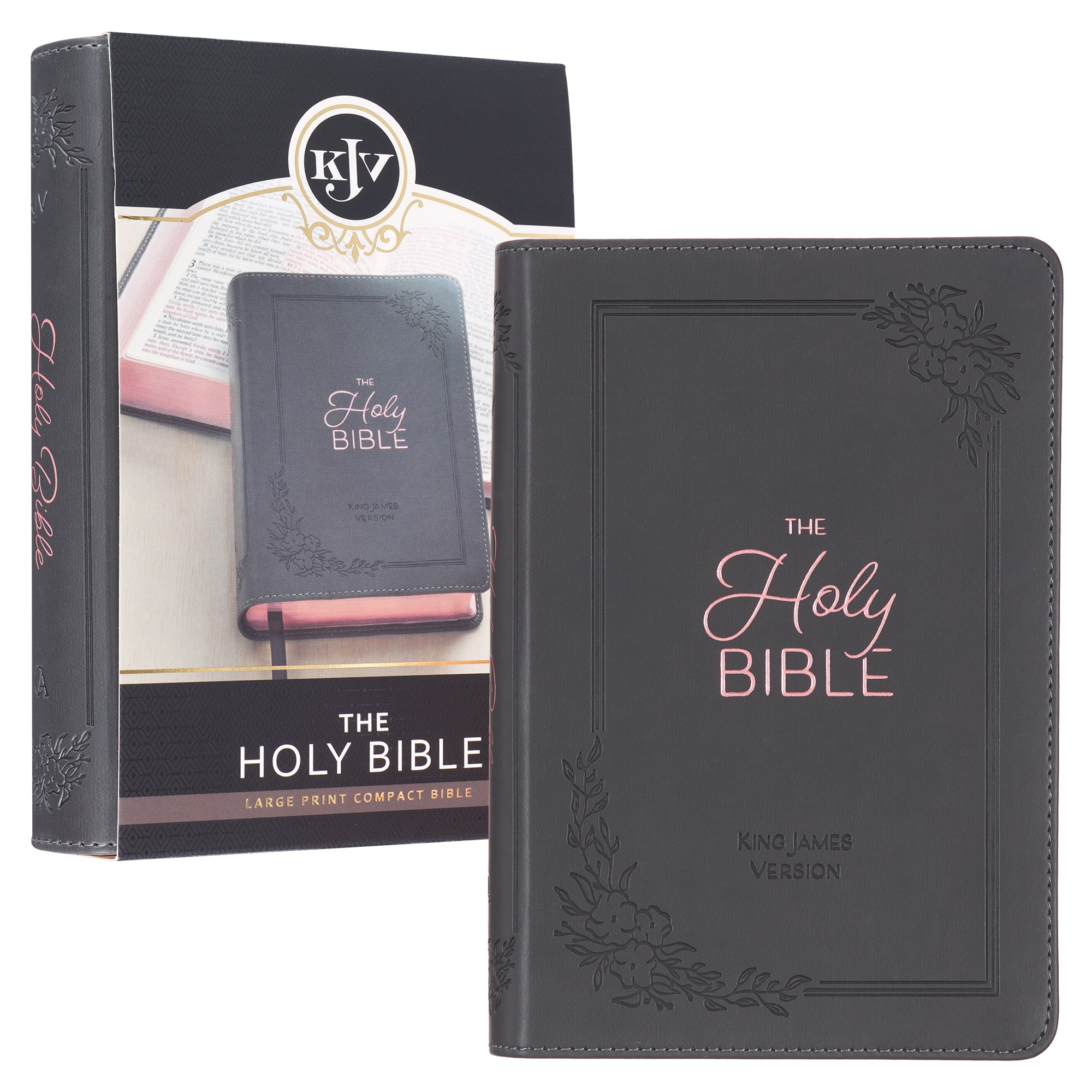 KJV Holy Bible, Compact Large Print Faux Leather Red Letter Edition ...