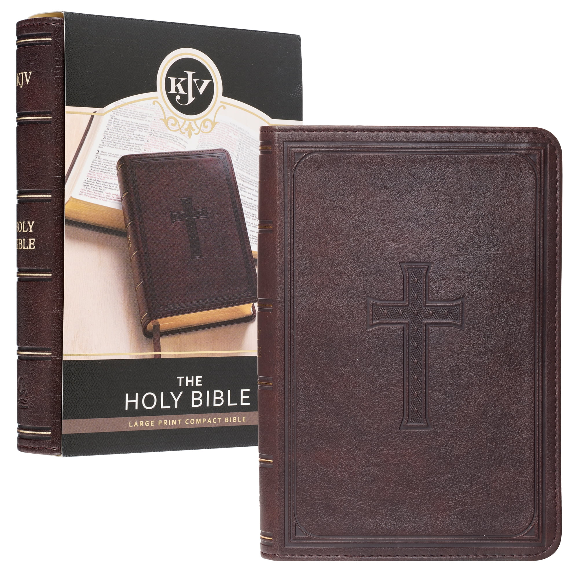 KJV Holy Bible, Compact Large Print Faux Leather Red Letter Edition ...