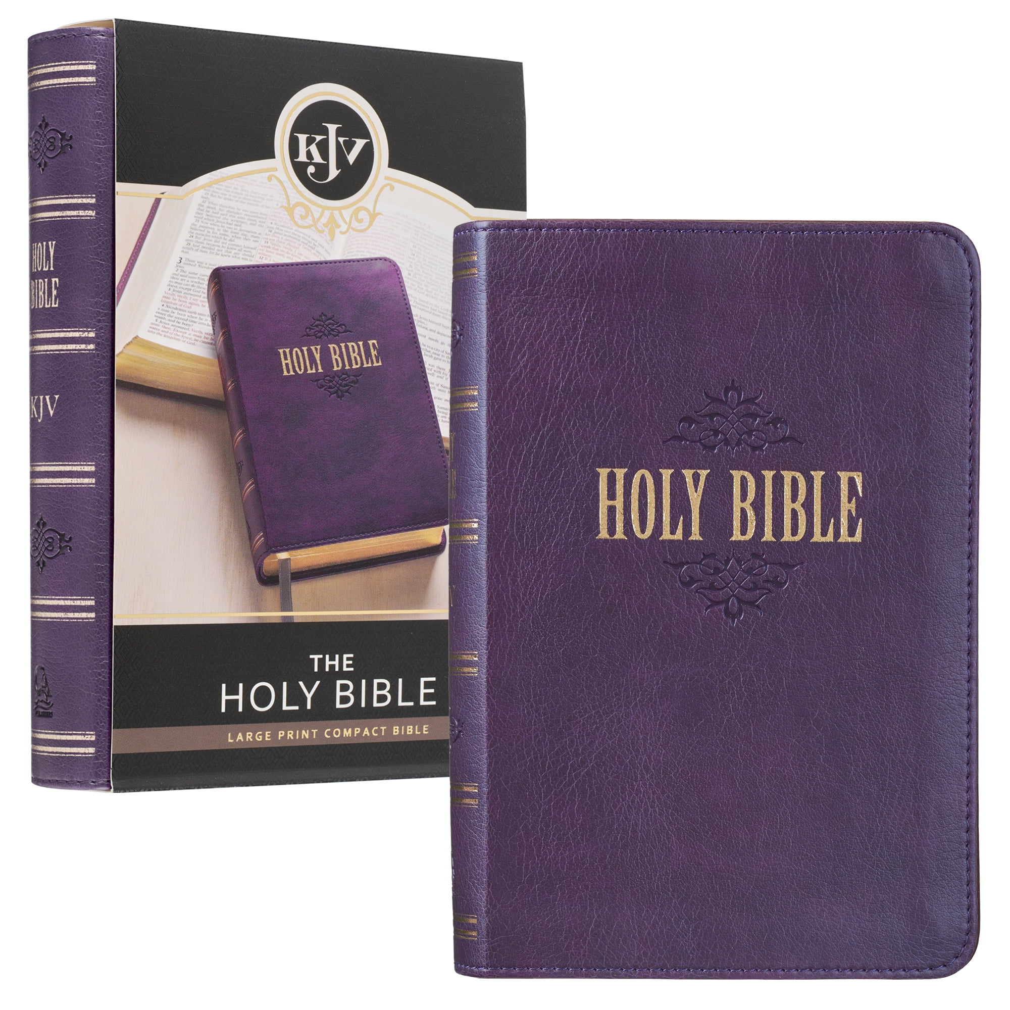 KJV Holy Bible, Compact Large Print Faux Leather Red Letter Edition ...